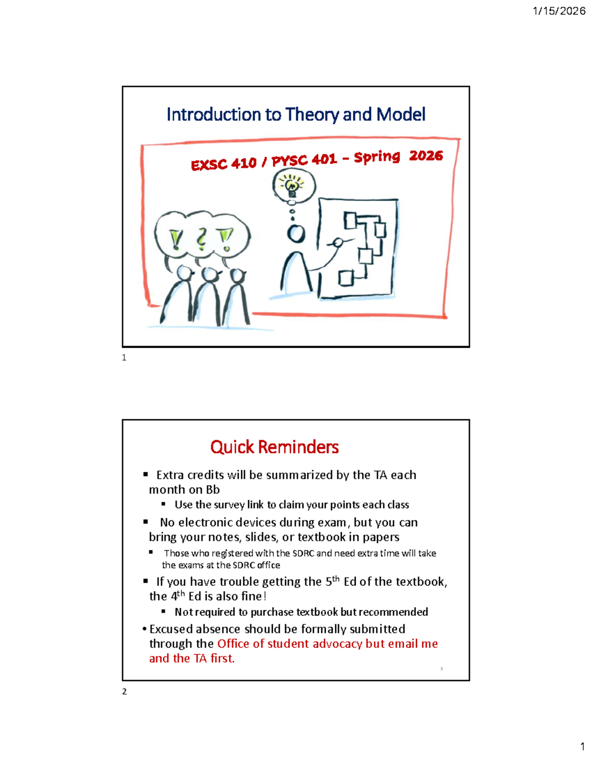 Introduction to Theory and Model - Lecture Notes - Studocu