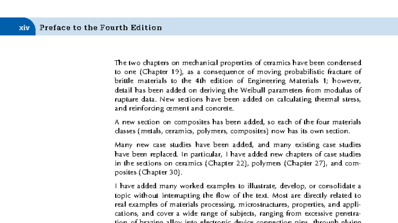 Engineering Materials 4th Ed Preface Chapter Updates Studocu