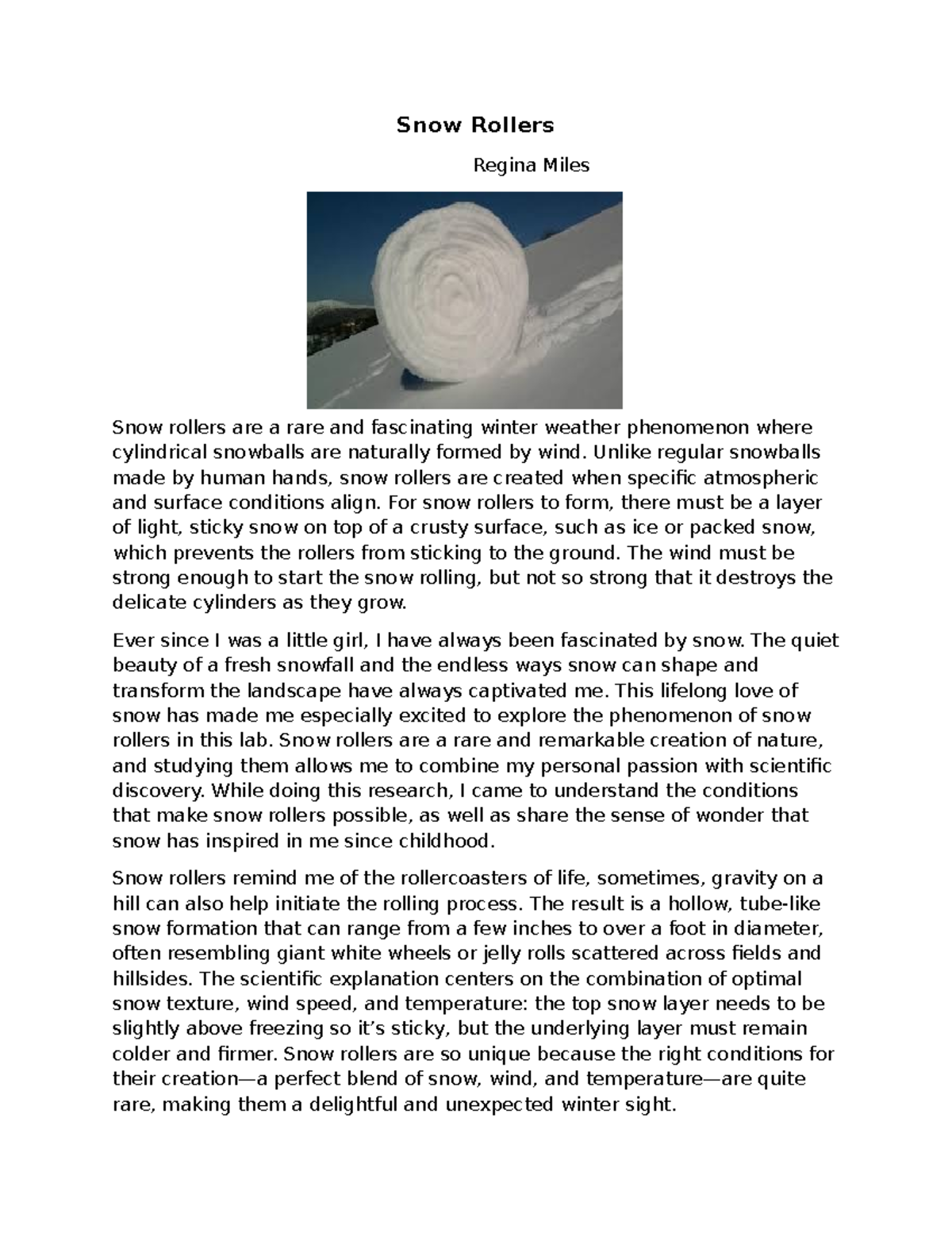 Snow Rollers: A Fascinating Winter Weather Phenomenon - Studocu
