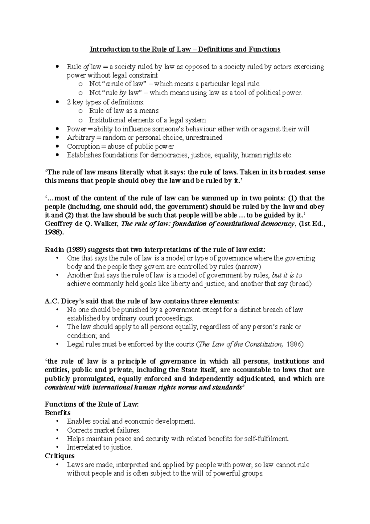 Introduction to the Rule of Law: Definitions, Functions & Implications ...