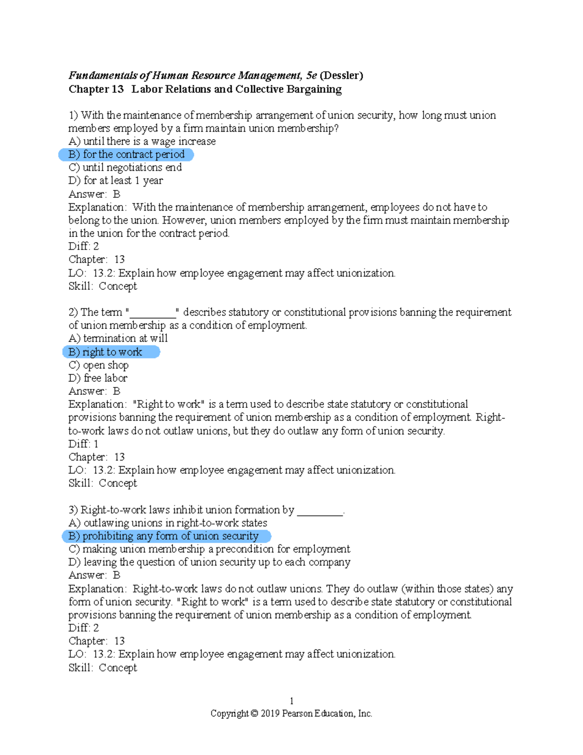 Dessler fhrm5 tb 13 - Human Resource Management - 1 Fundamentals of ...