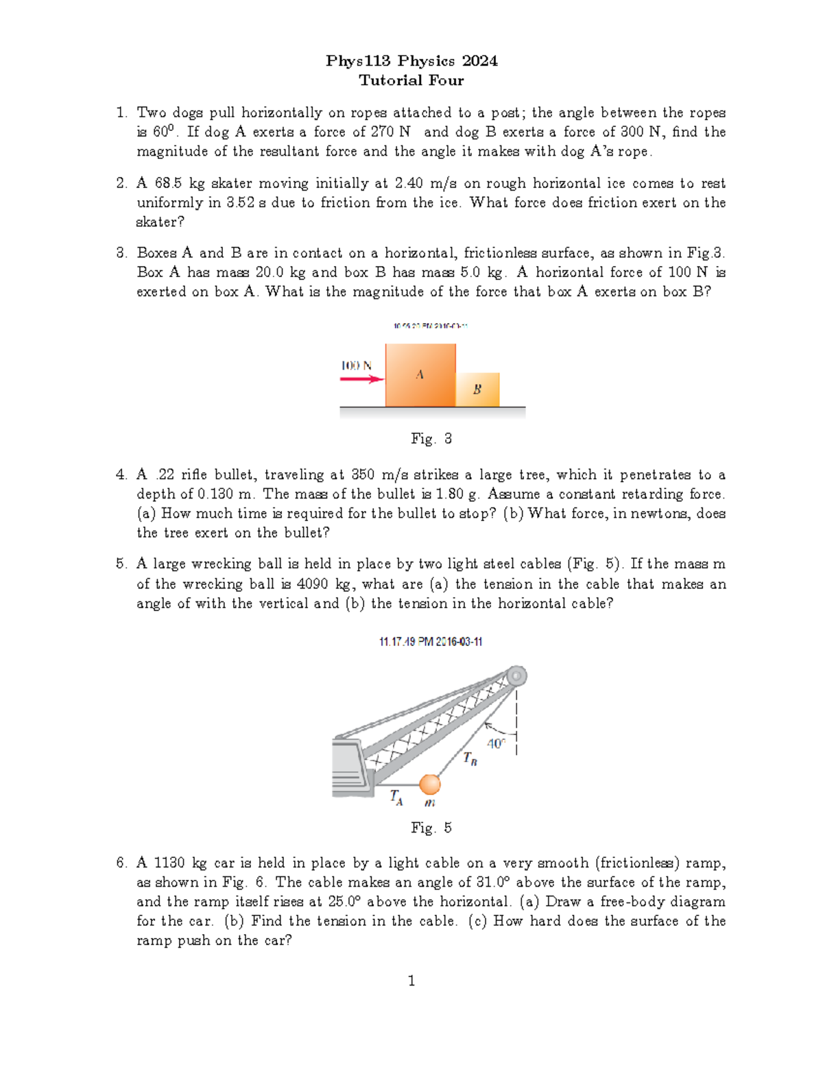 Phys113 Tutorial 4 Solutions & Concepts - 2024 Edition - Studocu