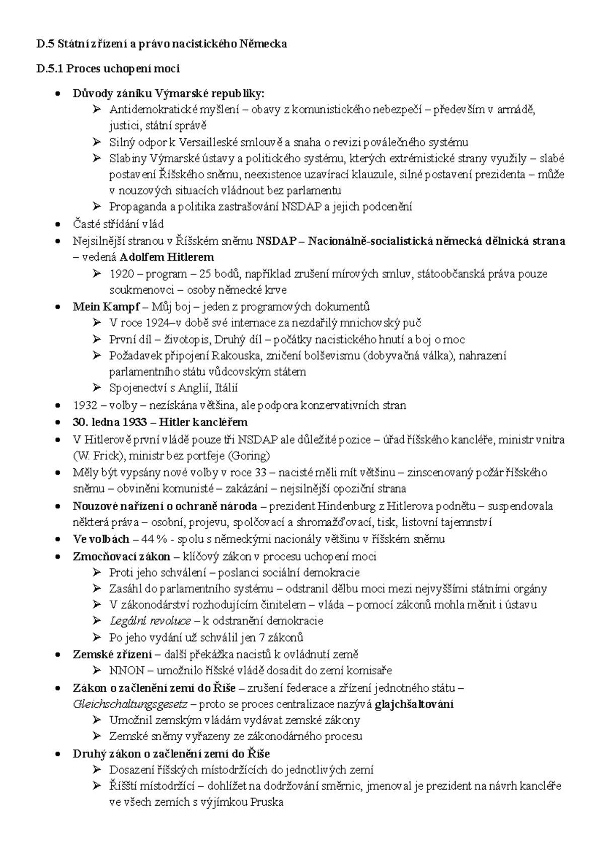 D.5 Nacistické právo: Klíčové výpisky a analýza právního systému - Studocu