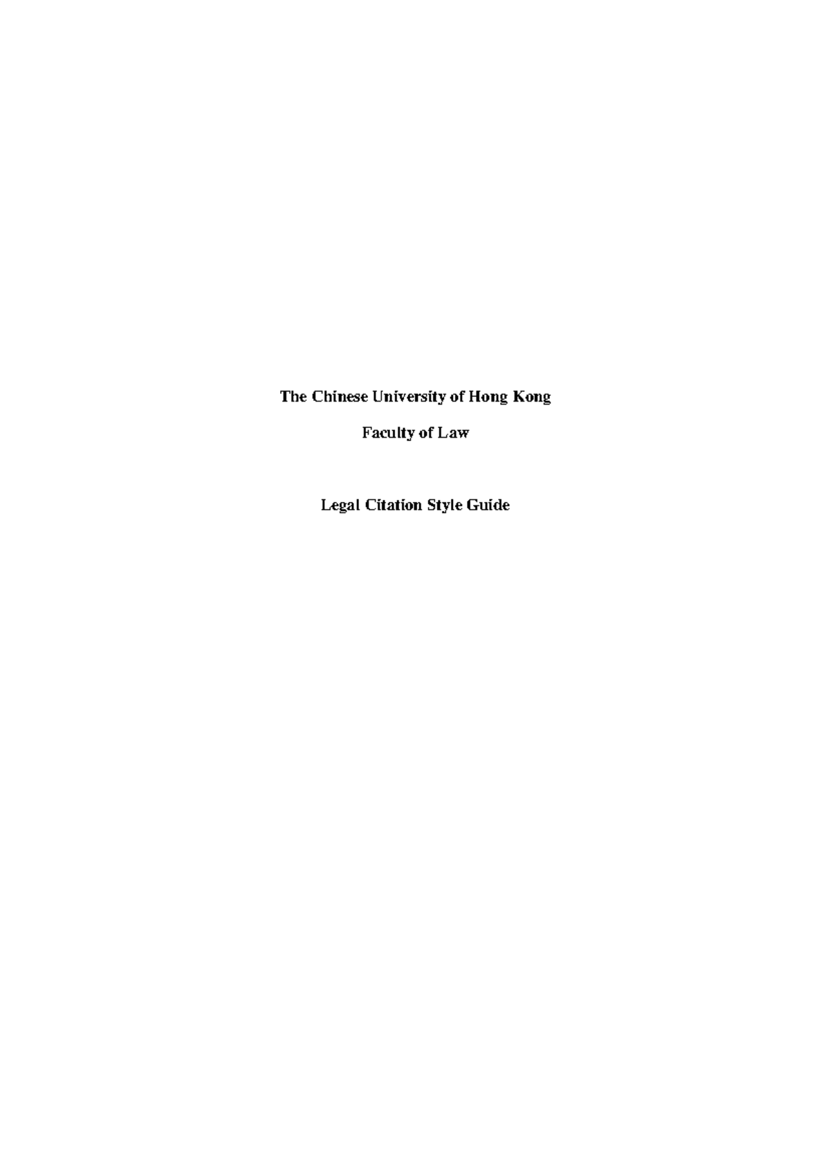 Legal Citation Style Guide for Law Students 202403 Edition - Studocu
