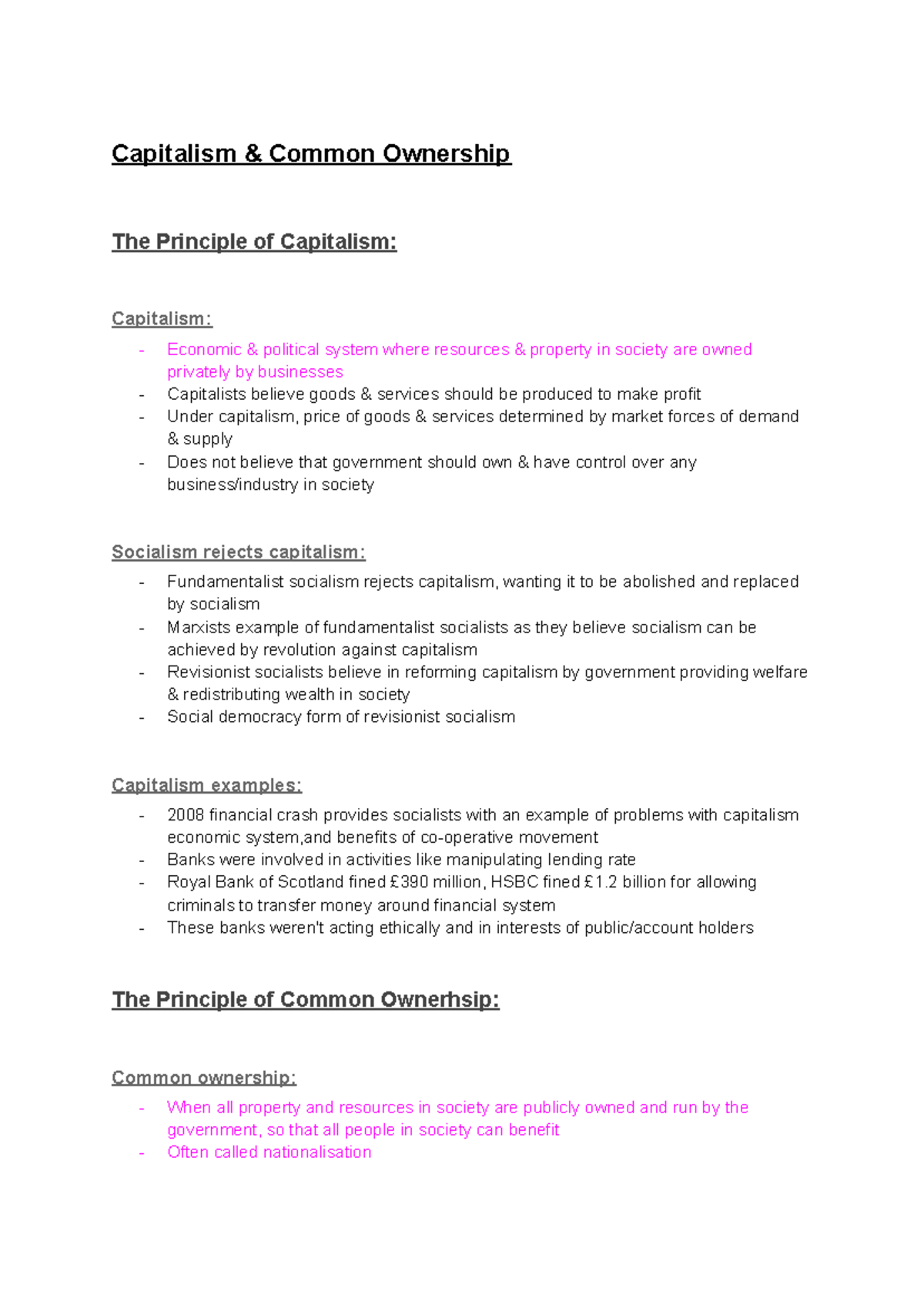 Socialism Study Guide: Key Concepts & Thinkers Overview - Studocu