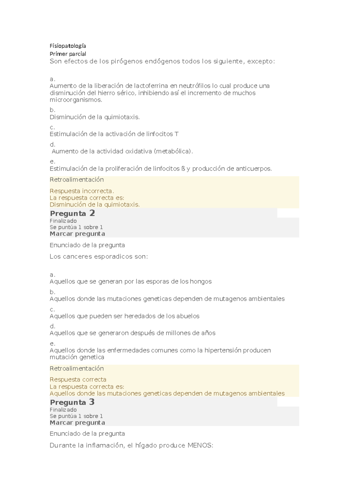 Exámenes de fisio - esmasndmasnlkdaamd - Fisiopatología Primer parcial ...