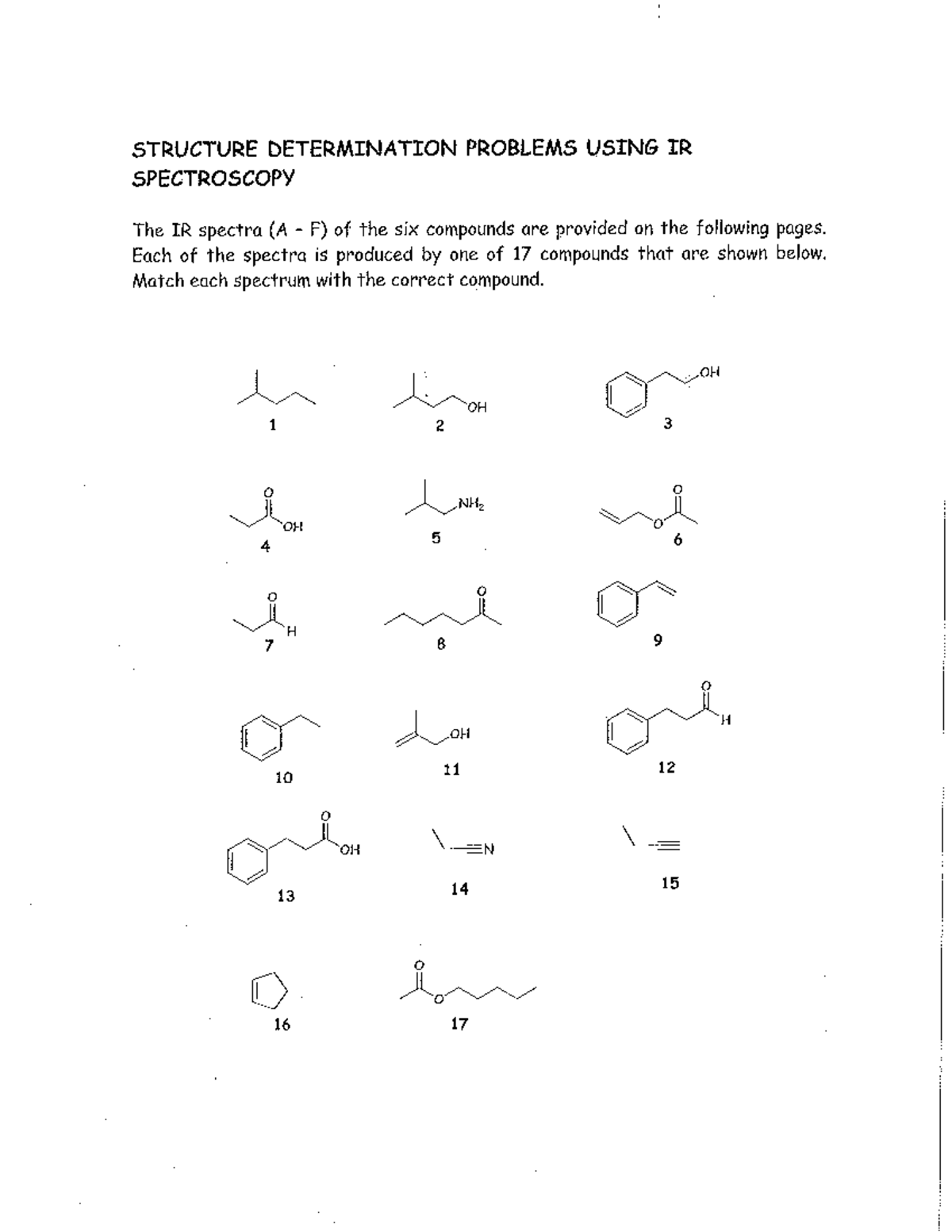 IR Spectroscopy Structure Determination Practice Problems - Studocu