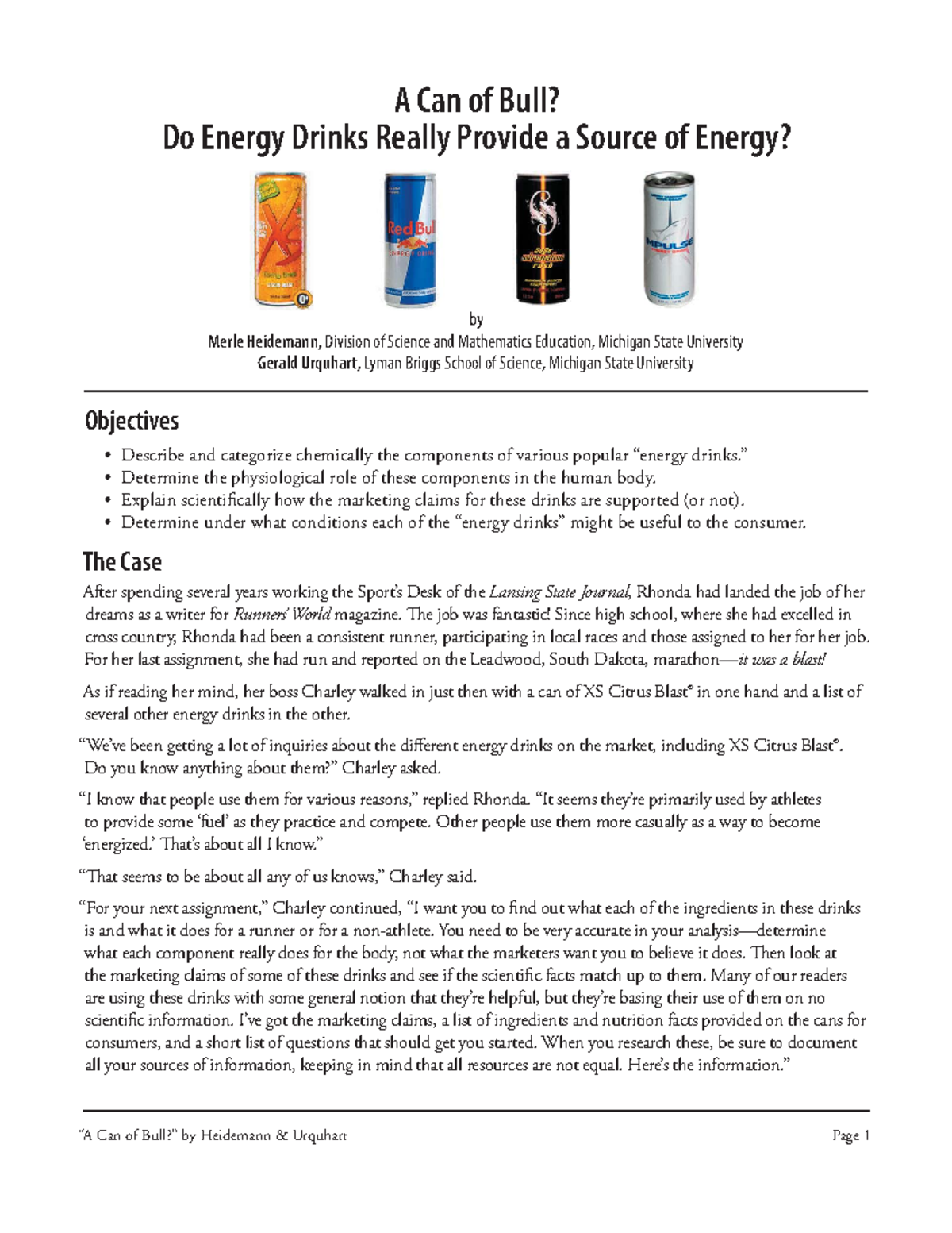 Case Study - Analyzing the Truth Behind Energy Drinks - Studocu