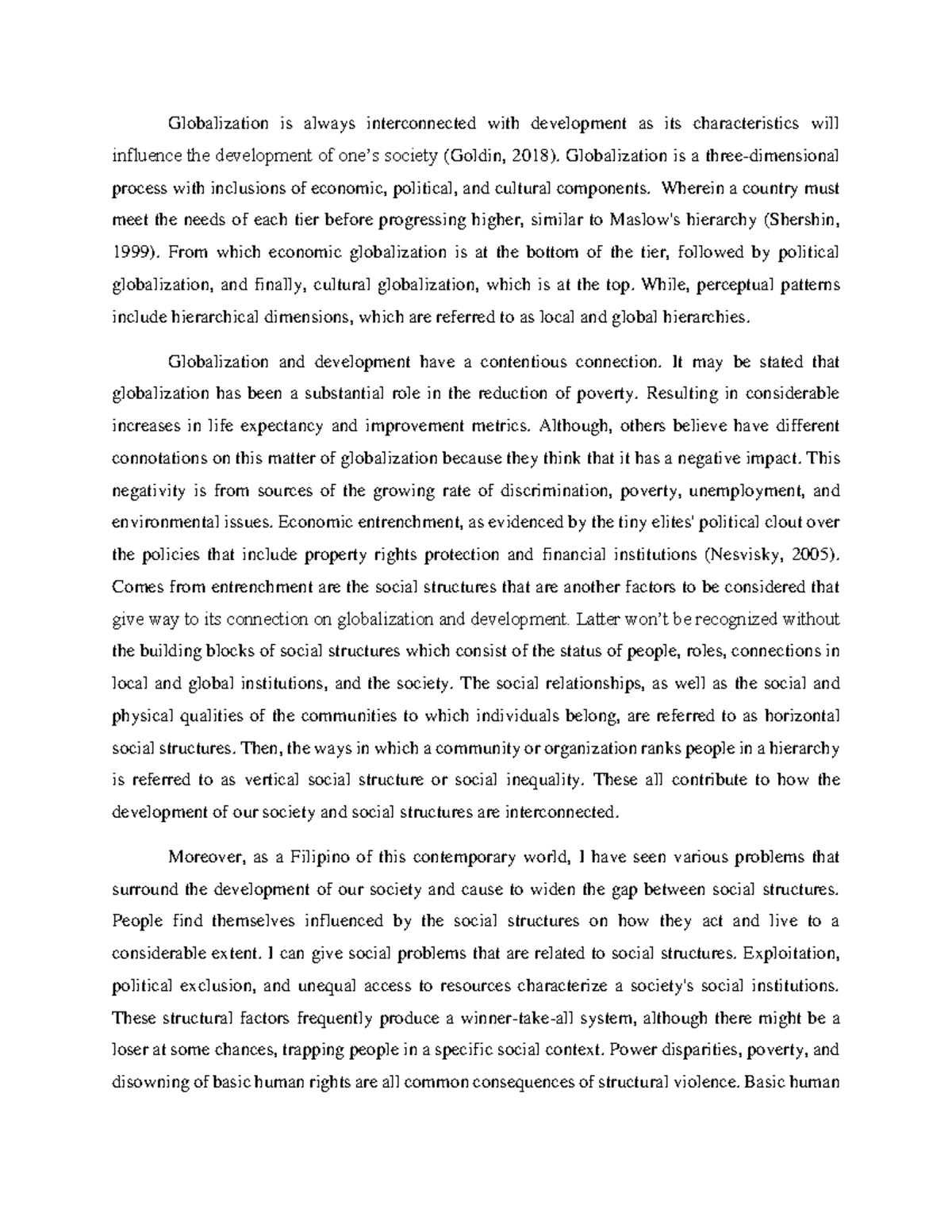 Development of the world from globalization - Globalization is always ...