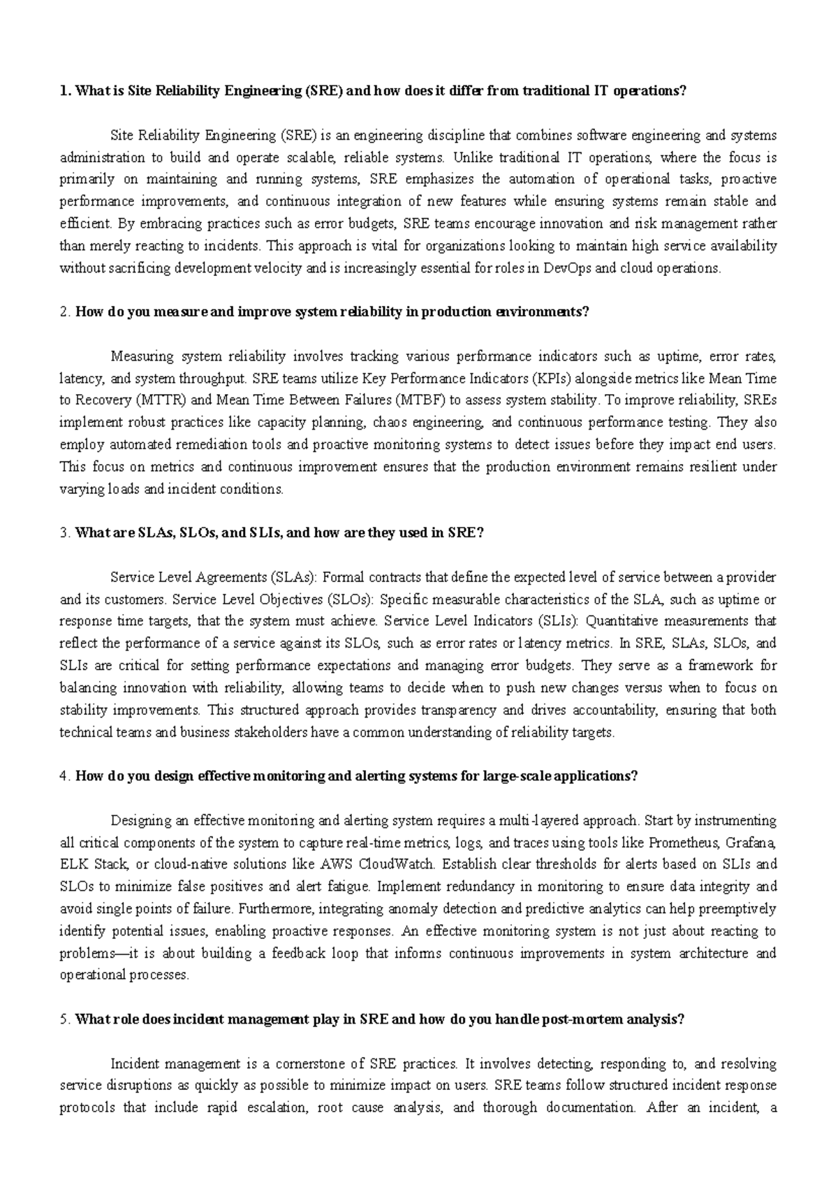 SRE 101: Understanding Site Reliability Engineering and Its Practices ...