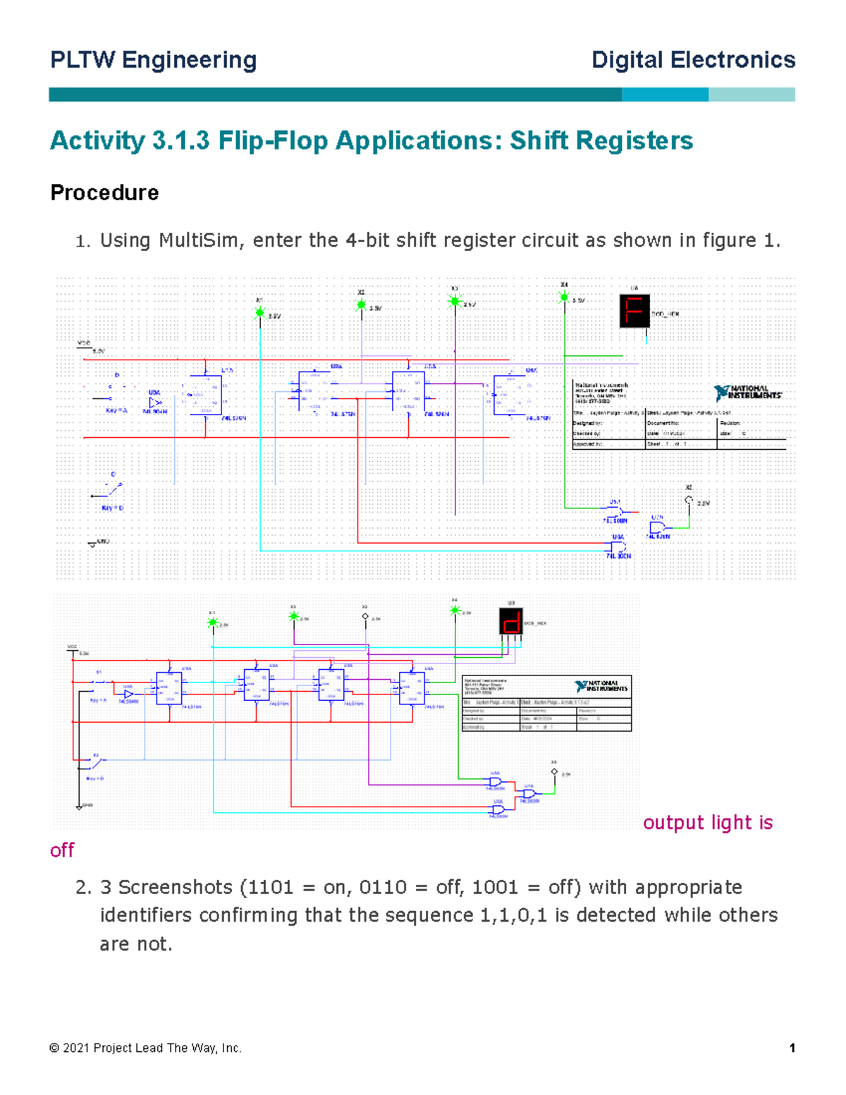 313 Flip-Flop Applications: Shift Registers Activity & Screenshots ...