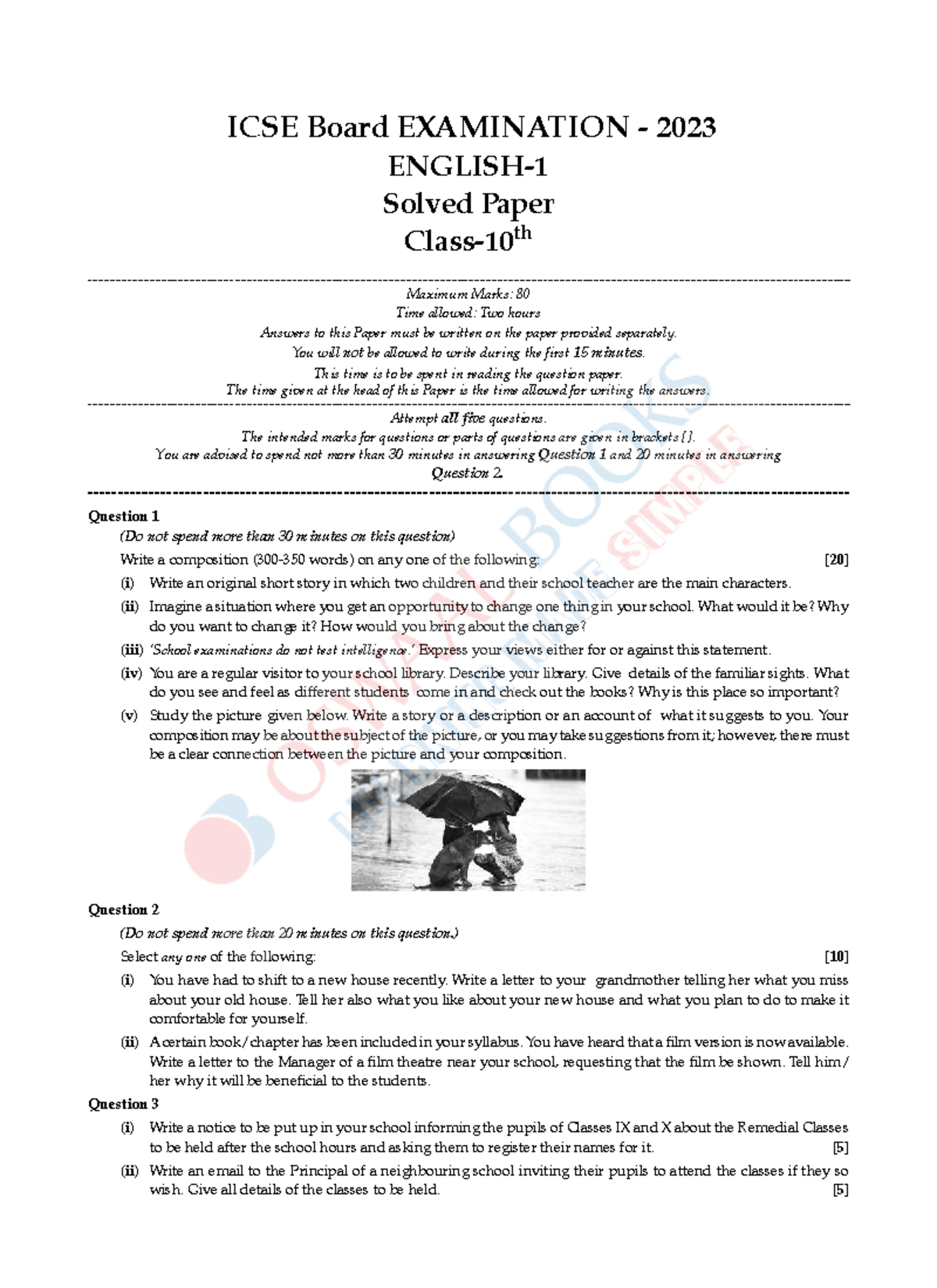 ICSE 2023 Board Examination Solved Paper with Answers - Studocu