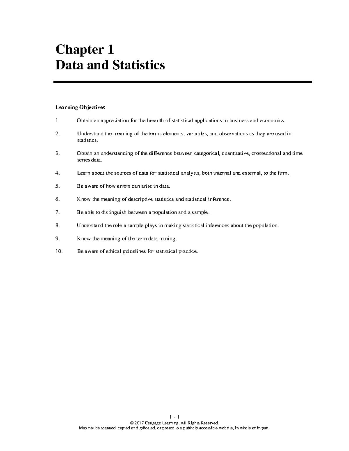 解答Chapter 01 - good - © 2017 Cengage Learning. All Rights Reserved - 1 ...