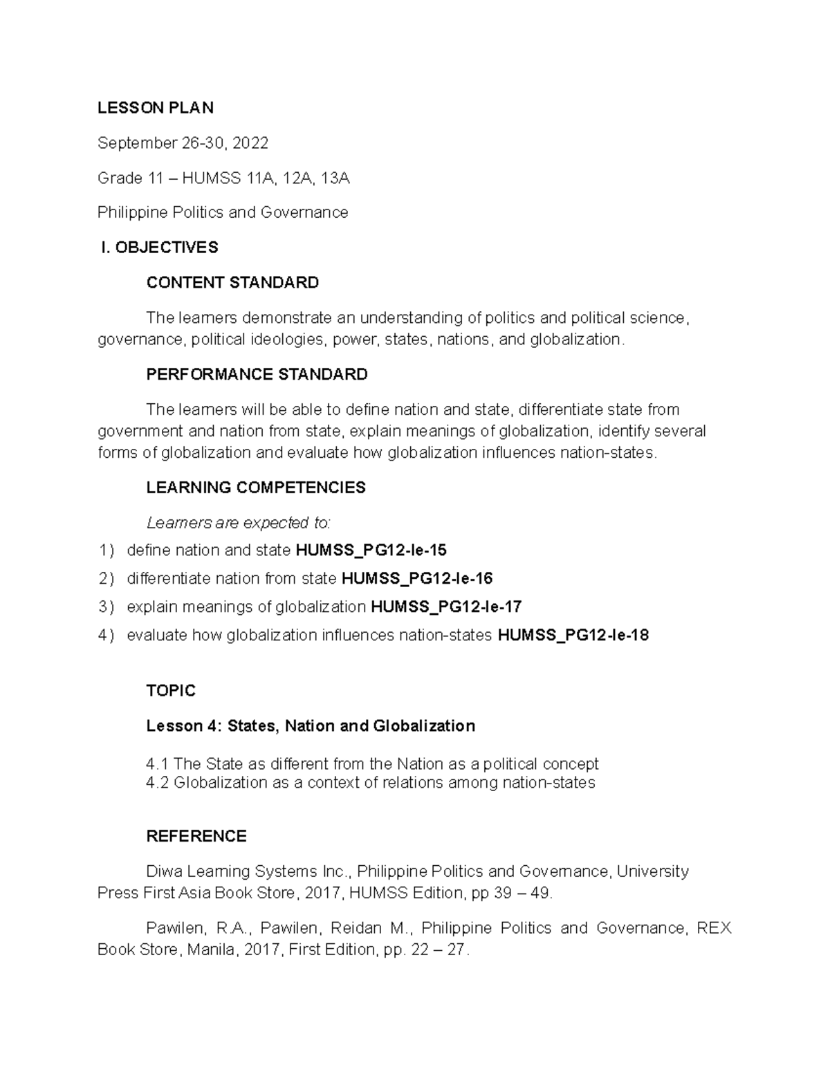 Exle Of Semi Detailed Lesson Plan In Araling Panlipunan Cl - Infoupdate.org