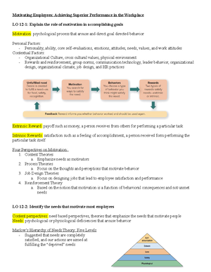 BUSN Chapter 13 Notes - Chapter 13: Groups and Teams LO 13-1 Identify ...