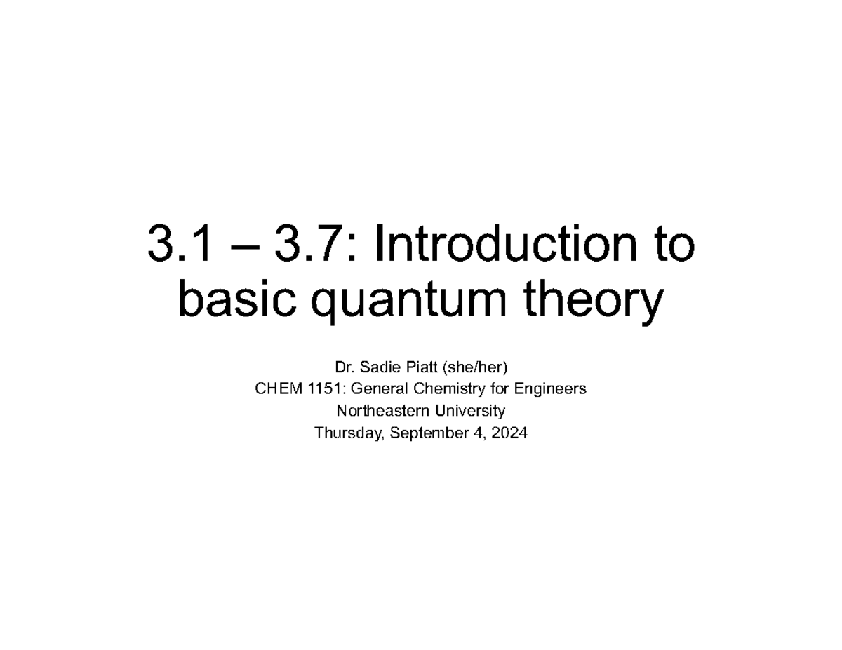 Understanding Particle-Wave Duality in Quantum Mechanics (CHEM 1151) - Studocu