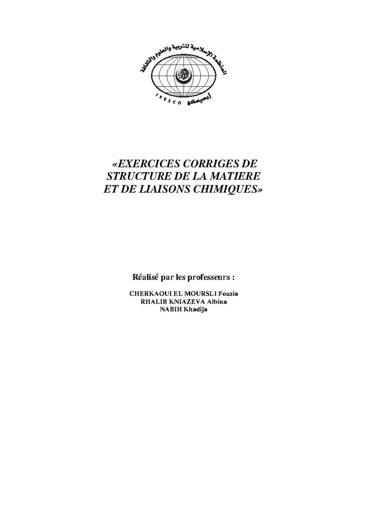 TD Atomistique - Exercices Corrigés sur la Structure de la Matière - Studocu