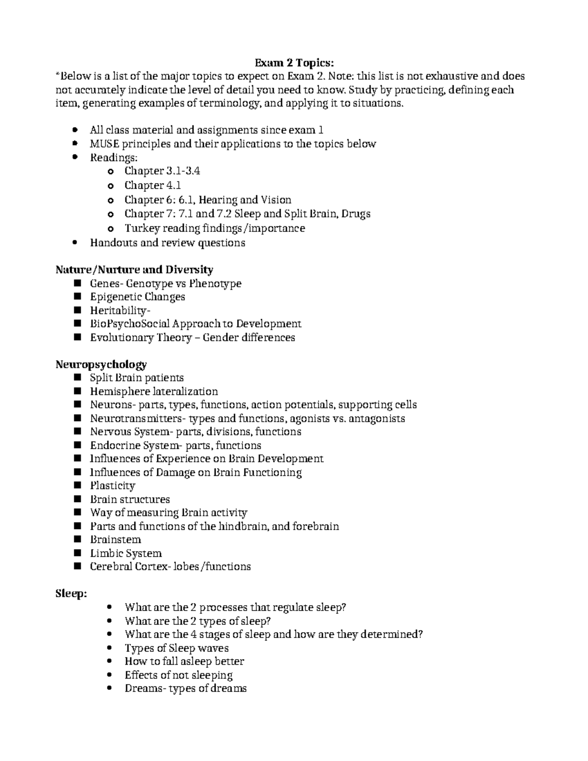 PSY 101 Exam 2 Study Guide: Key Topics & Concepts Review - Studocu