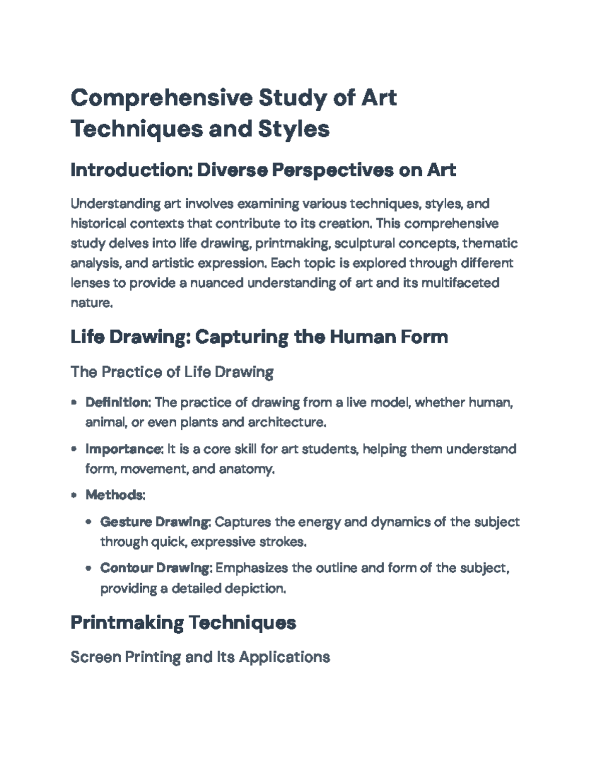 Comprehensive Study of Art Techniques and Styles: Perspectives on ...