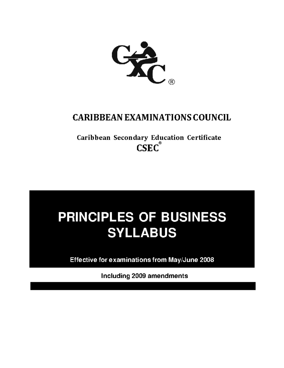 CSEC Principles of Business Syllabus (CXC 08/G/SYLL 06) Overview - Studocu