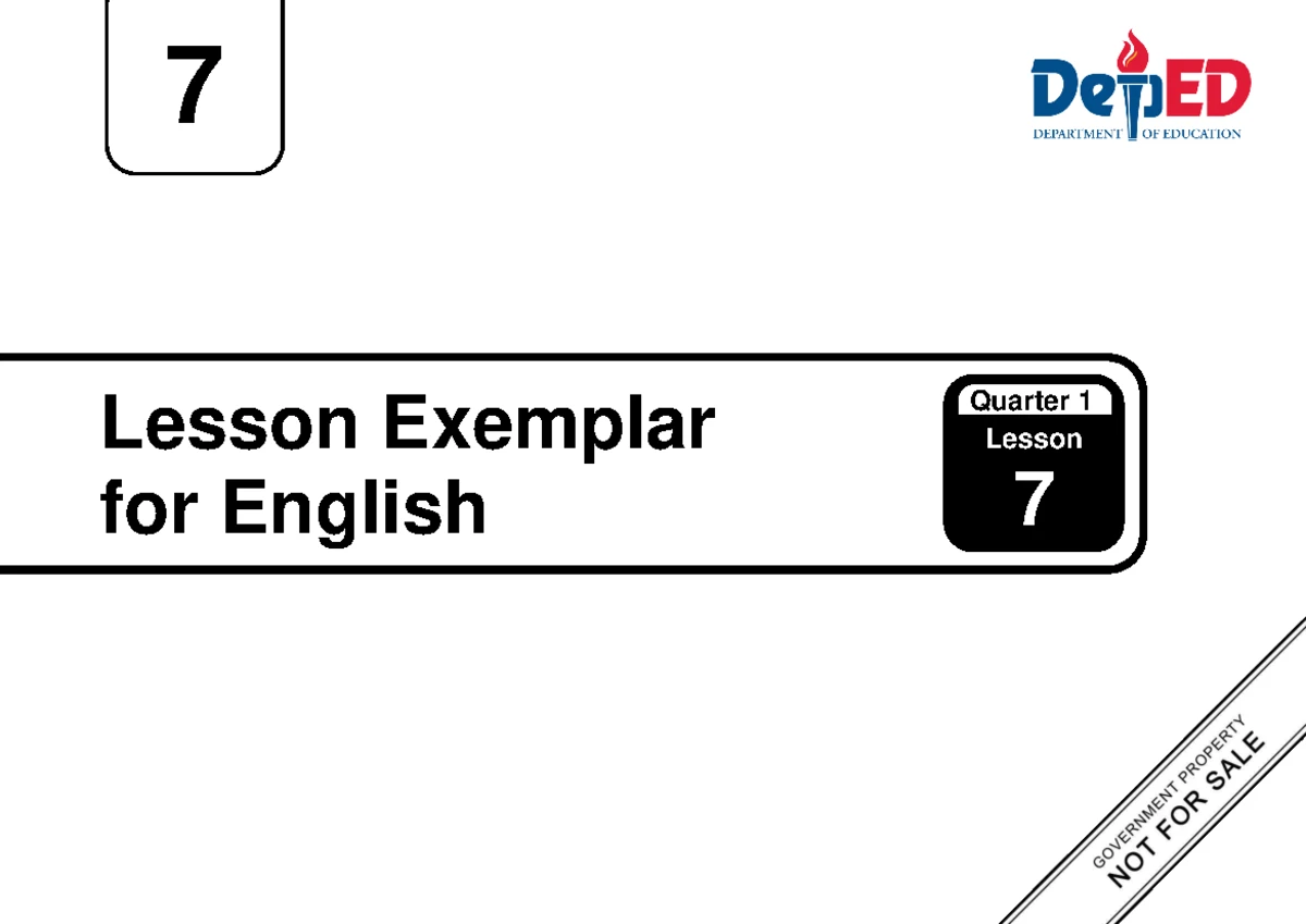 LE English 7 Q1 W3 - Lesson Exemplar - 7 Lesson Exemplar for English ...