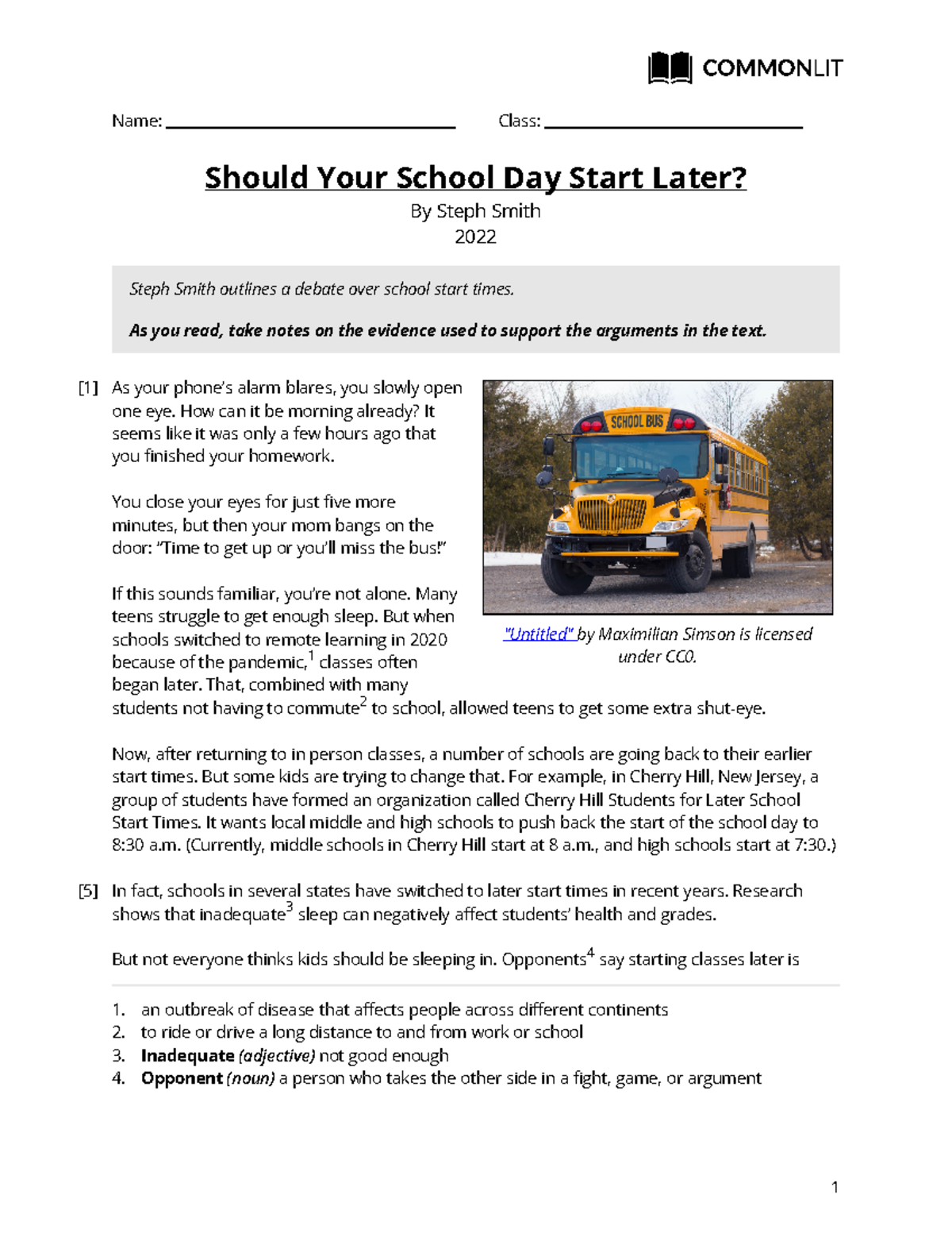 Should Your School Day Start Later? -Essays on School Schedules - Studocu