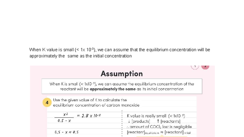 Calculating Equilibrium Constant: Effect of Temperature on Keq - Studocu