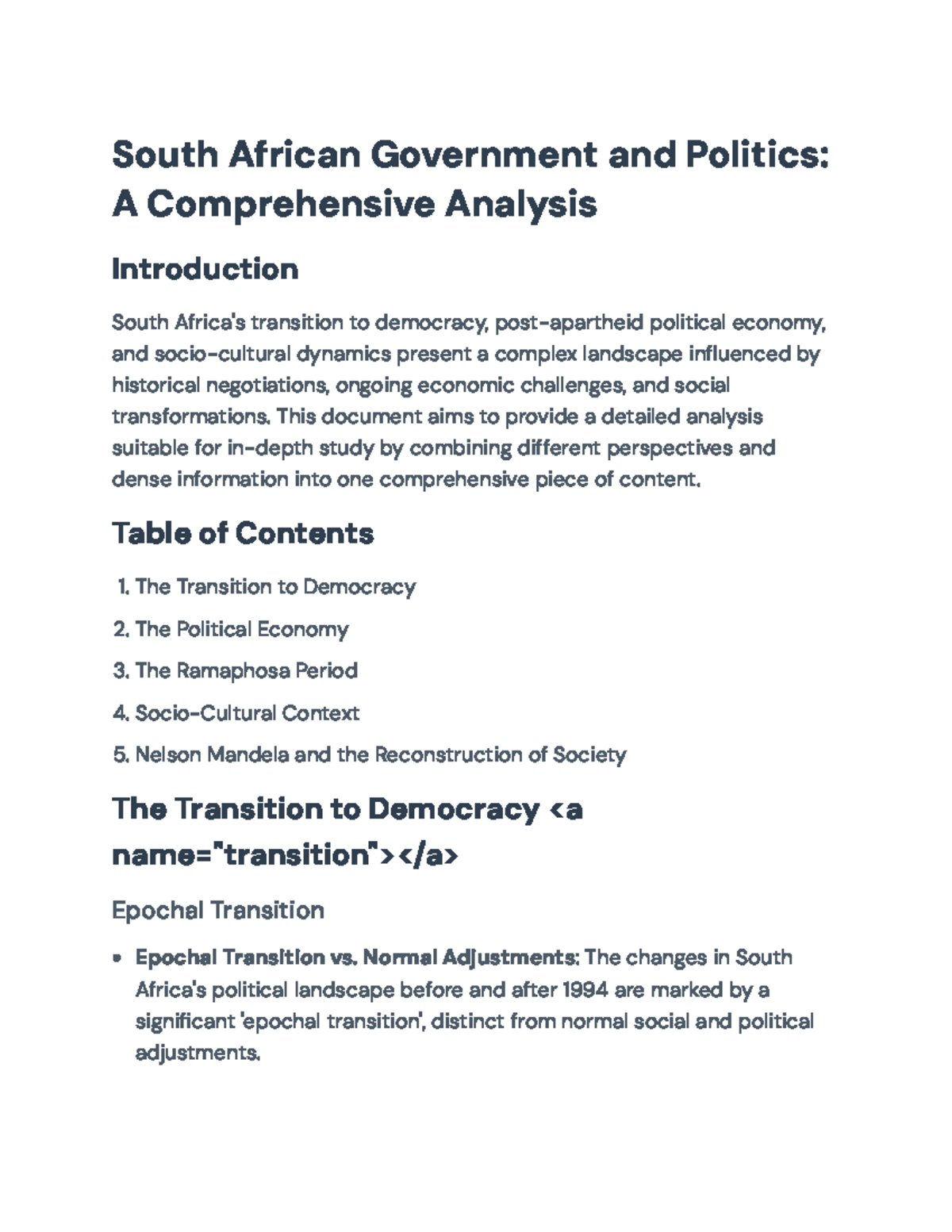 South African Government & Politics: A Comprehensive Study Analysis ...