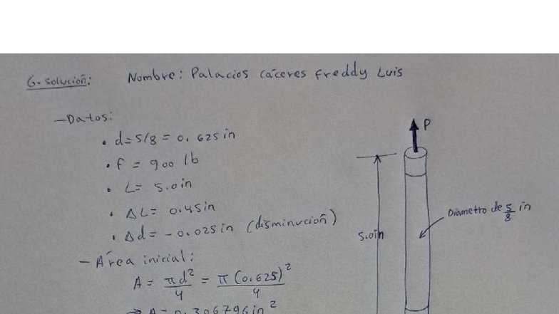 Pregunta 6: Solución - Cálculos de Esfuerzo y Elasticidad - Studocu