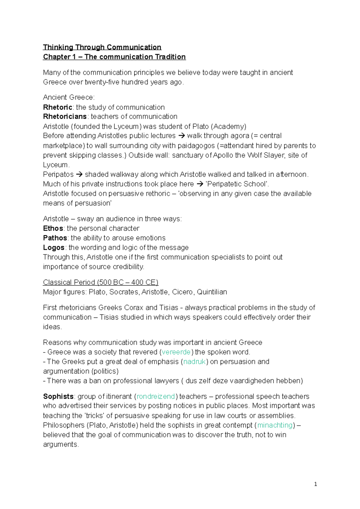 Thinking Through Communication: Summary of Chapters 1 & 2 Insights ...