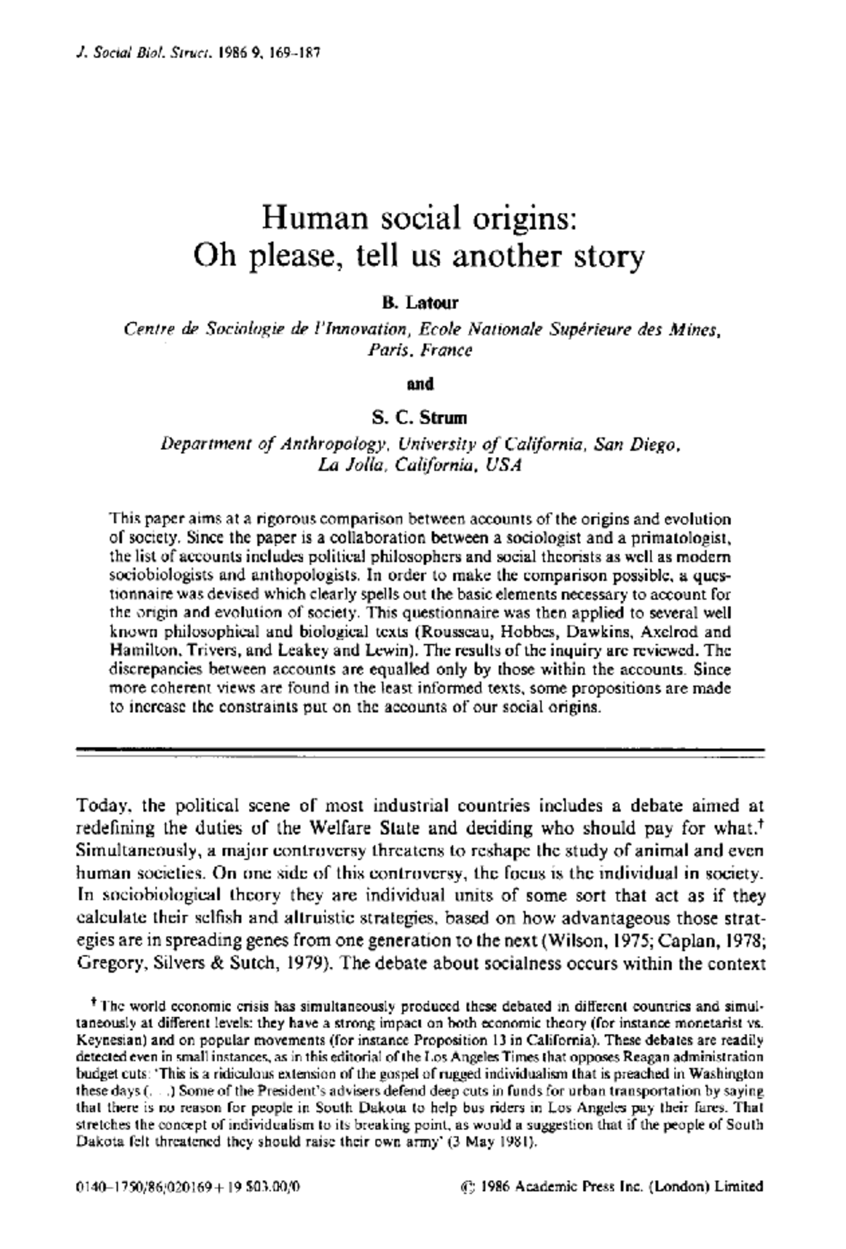 Human Social Origins: A Comparative Study of Societal Evolution - Studocu