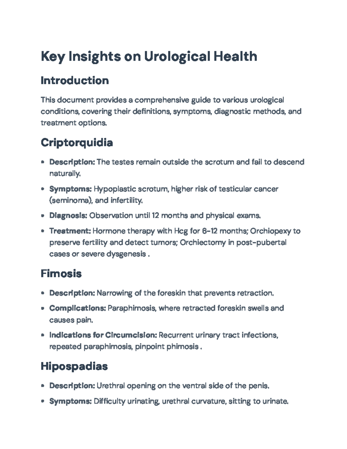 Comprehensive Guide to Urological Conditions and Treatments (Med 101 ...