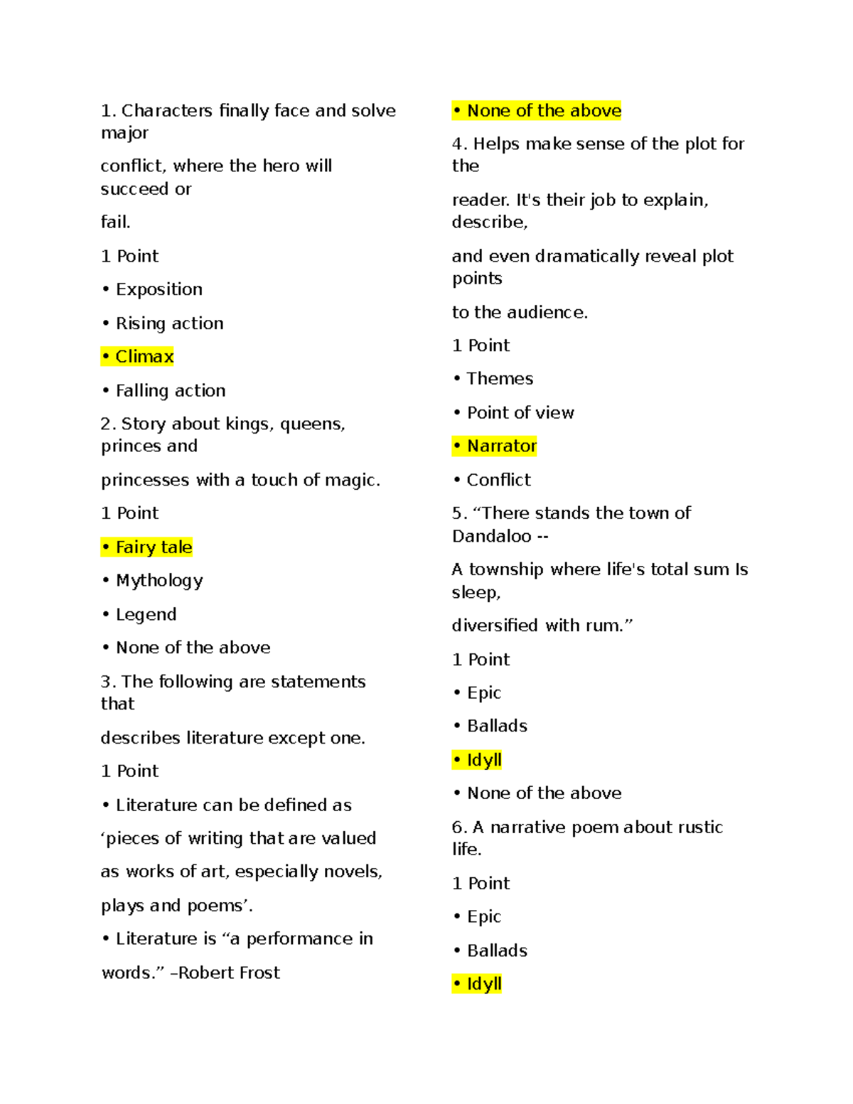 Quiz 10 - Literature Conflict and Themes Reviewer - Studocu