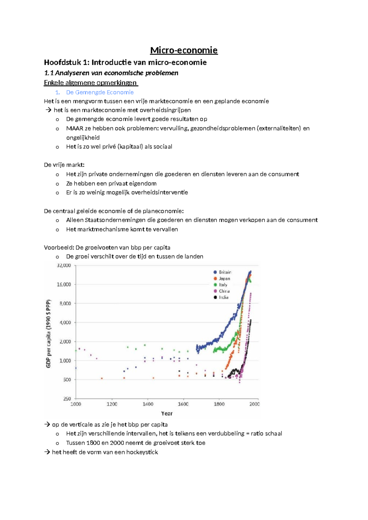 Micro Economie Les 1: Inleiding tot Economische Analyse en Problemen ...
