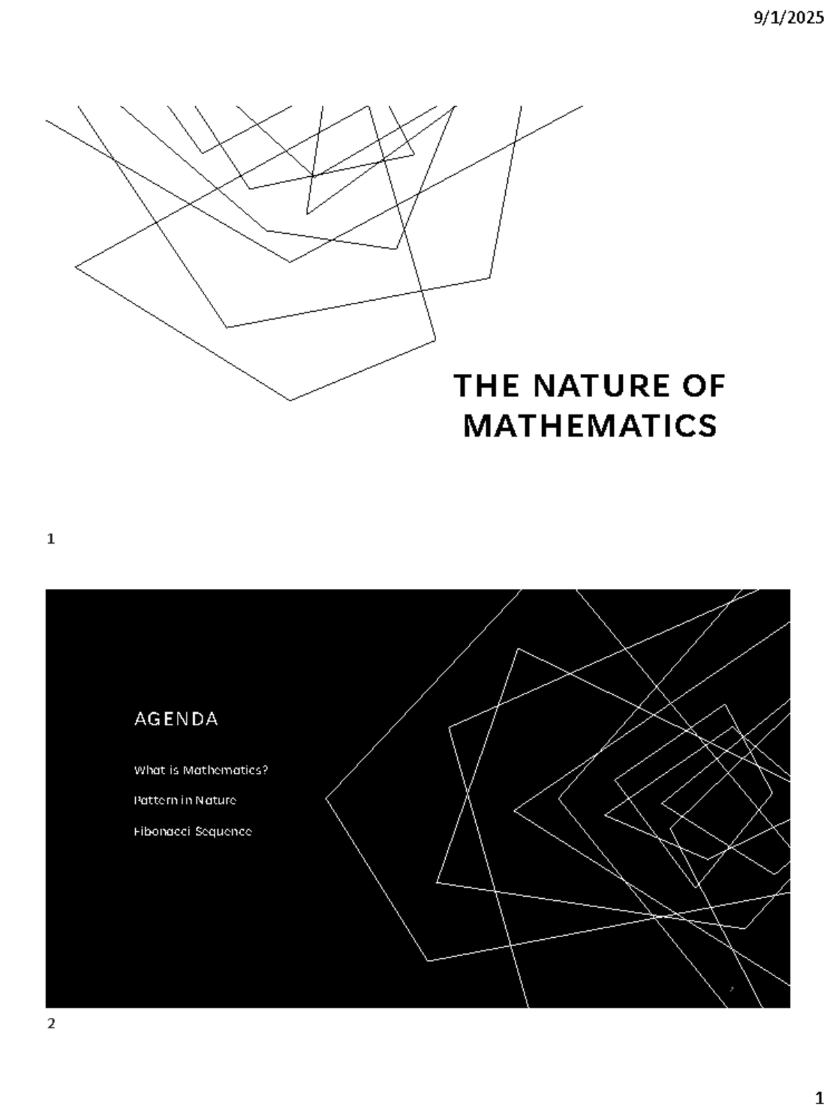 Mathematics 1: Exploring Patterns & Fibonacci Sequence - Studocu