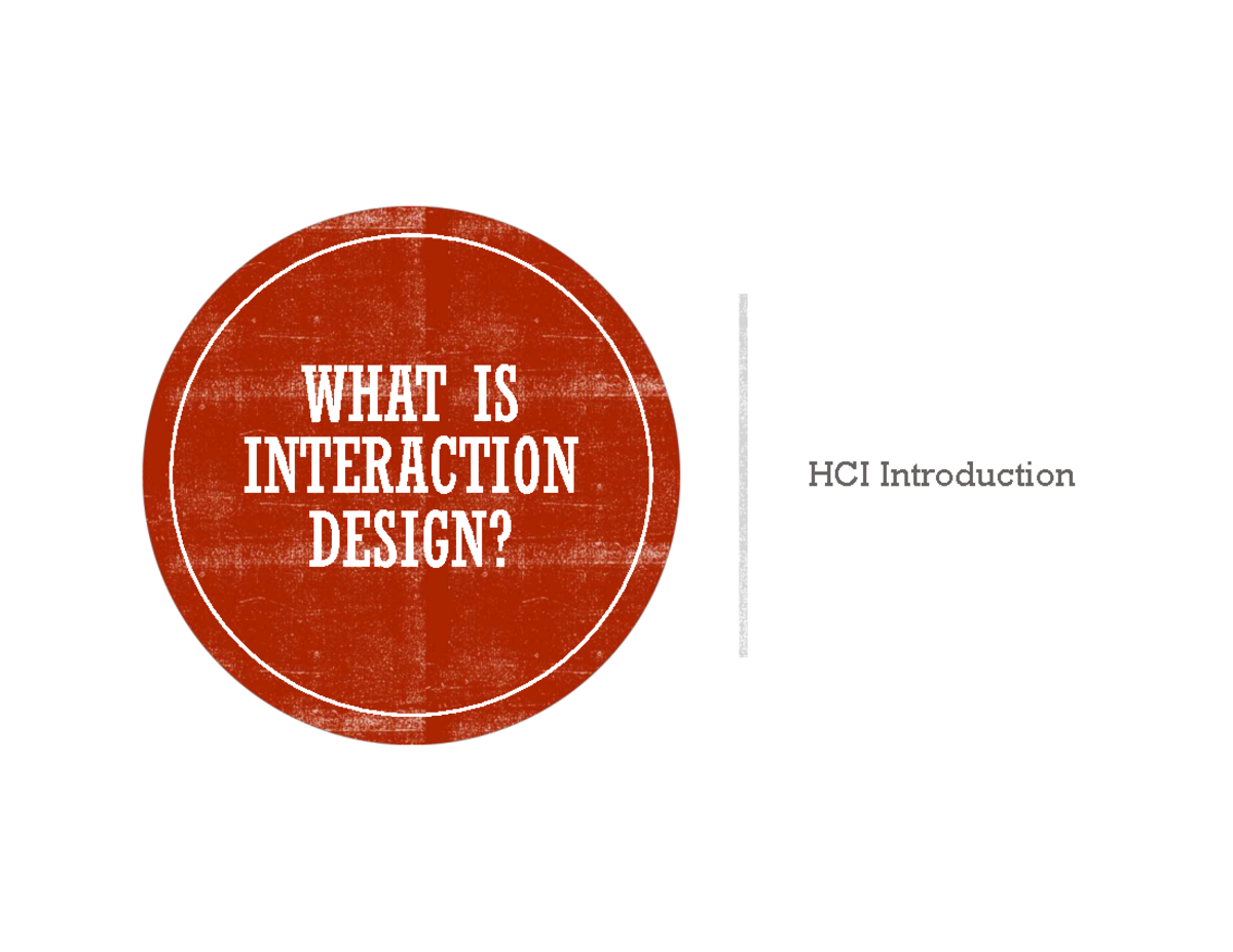 HCI 101: Understanding Interaction Design and User Experience - Studocu