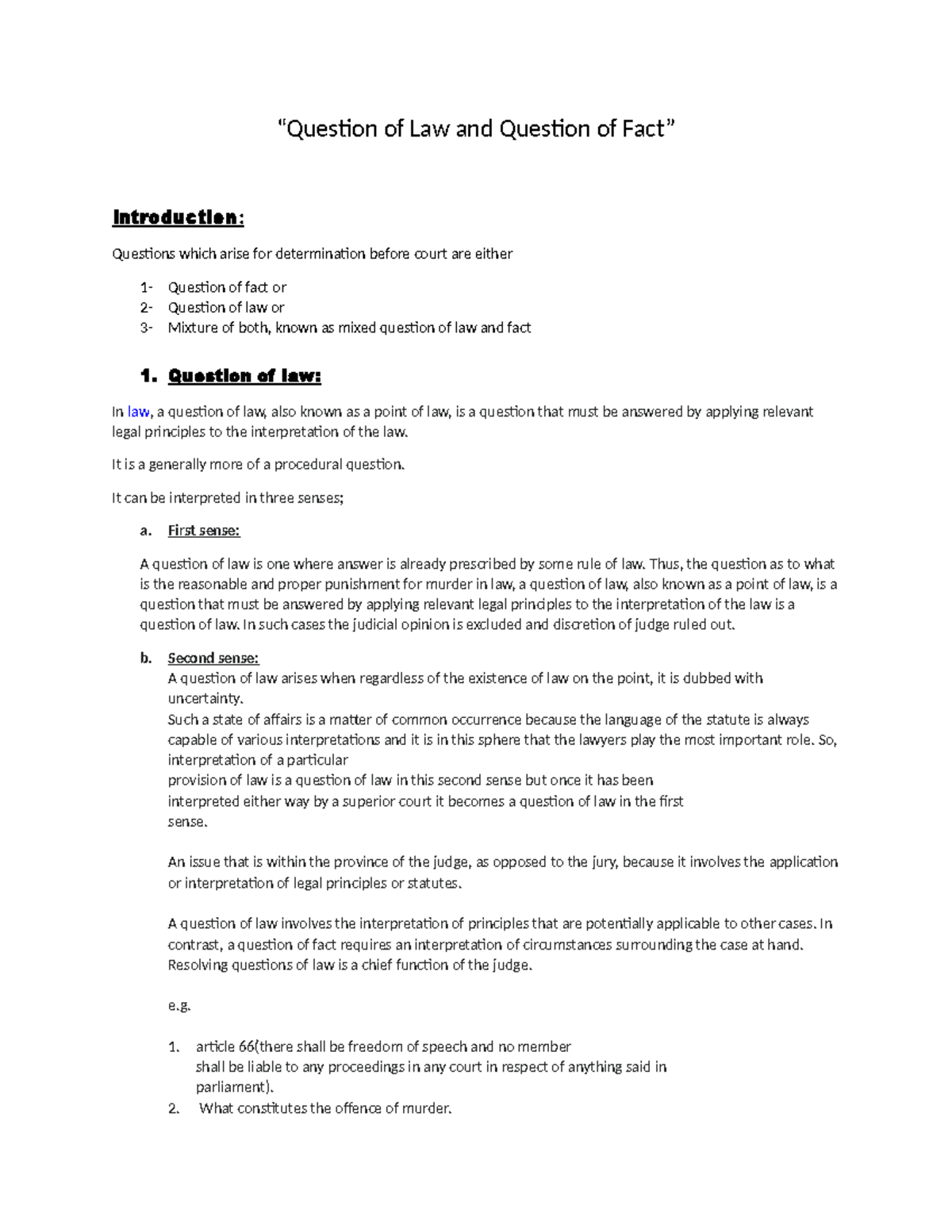 LAW 101: Understanding Questions of Law, Fact, and Mixed Questions ...