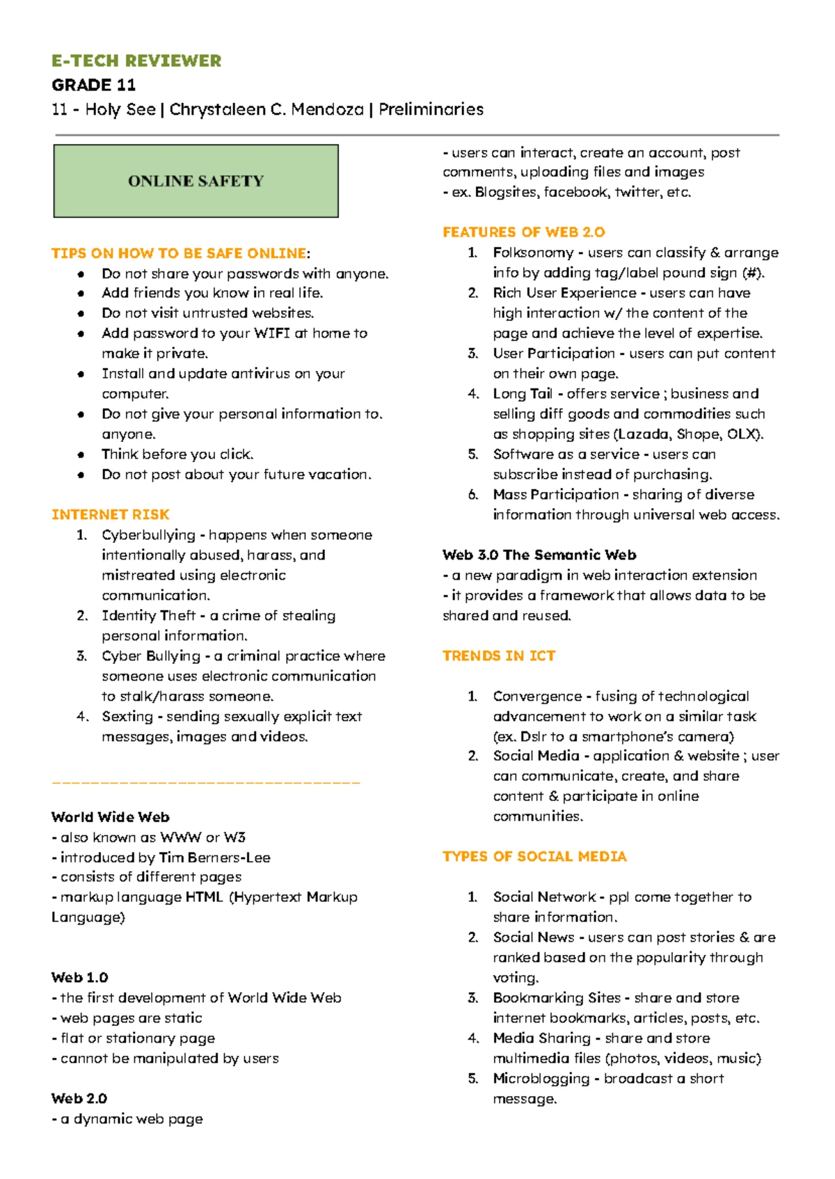 GEN MATH Reviewer Notes for HUMSS - Grade 11 Preliminaries - Studocu