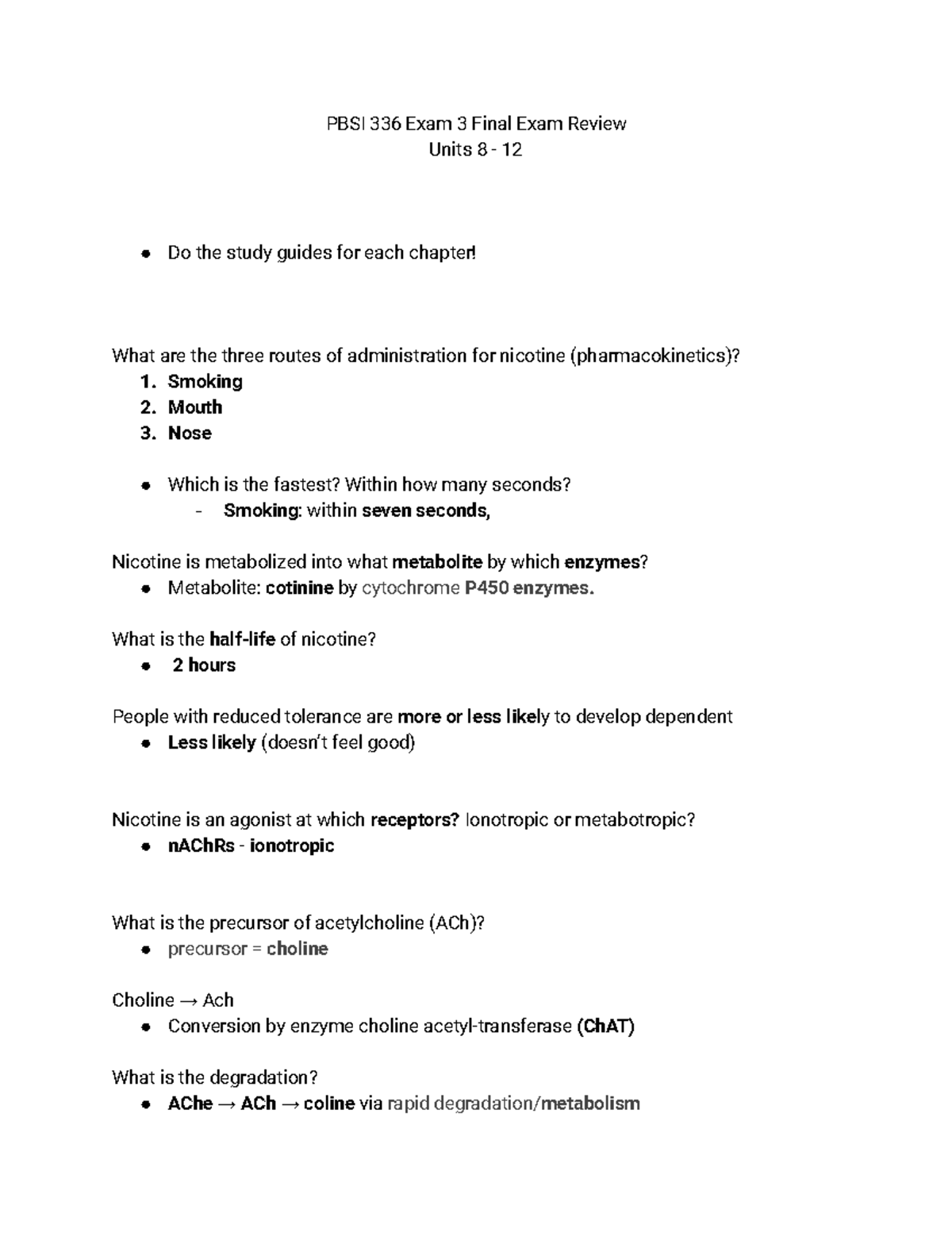 PBSI 336 Exam 3 Final Exam Study Guide: Key Topics & Insights - Studocu