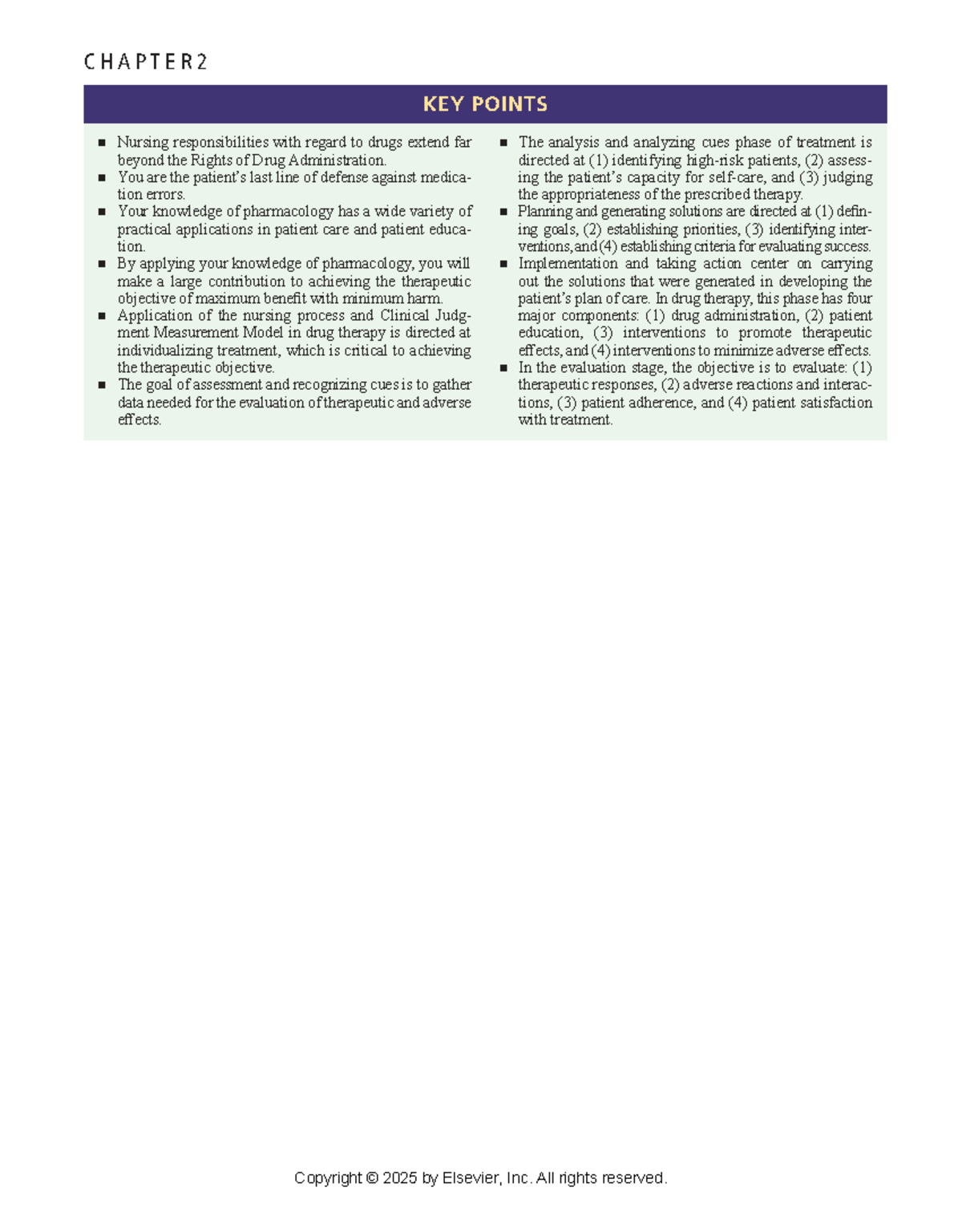 Chapter 002 Key Points: Pharmacology in Patient Care and Drug Therapy ...