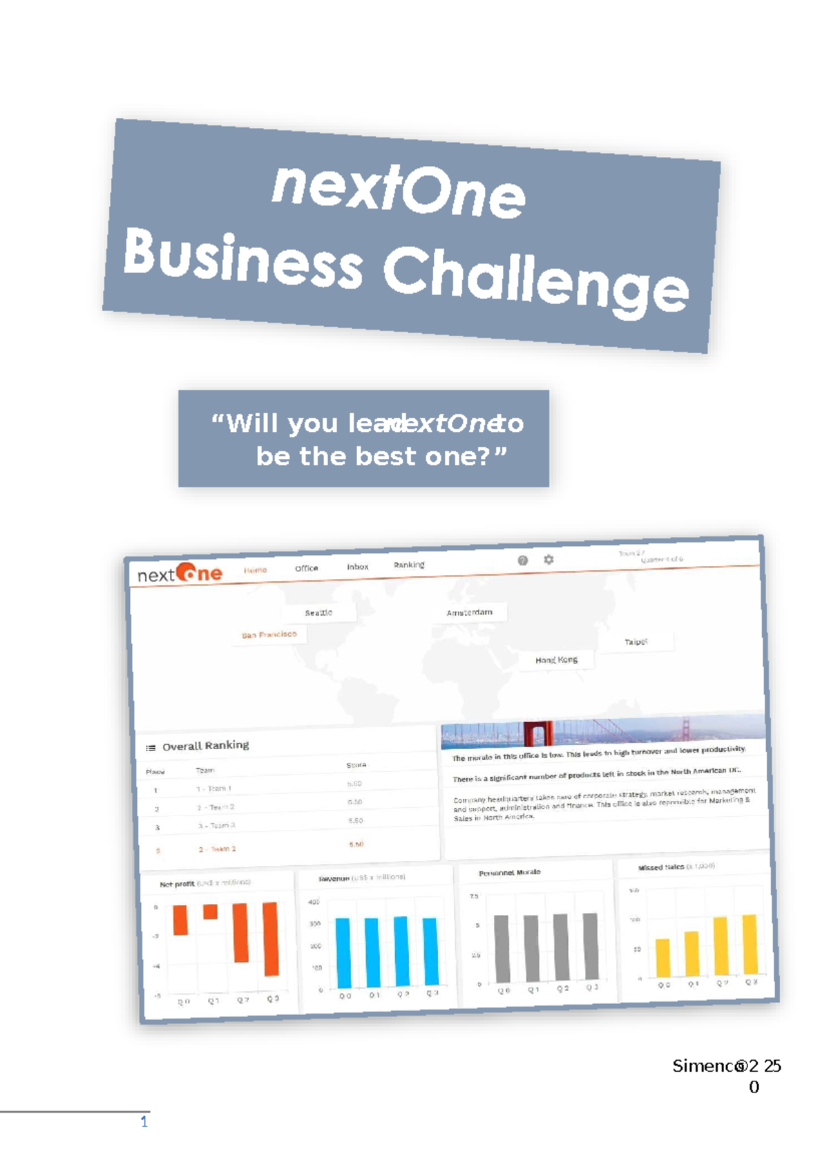 Simenco 25: NextOne Game Manual and Strategy Guide - Studeersnel