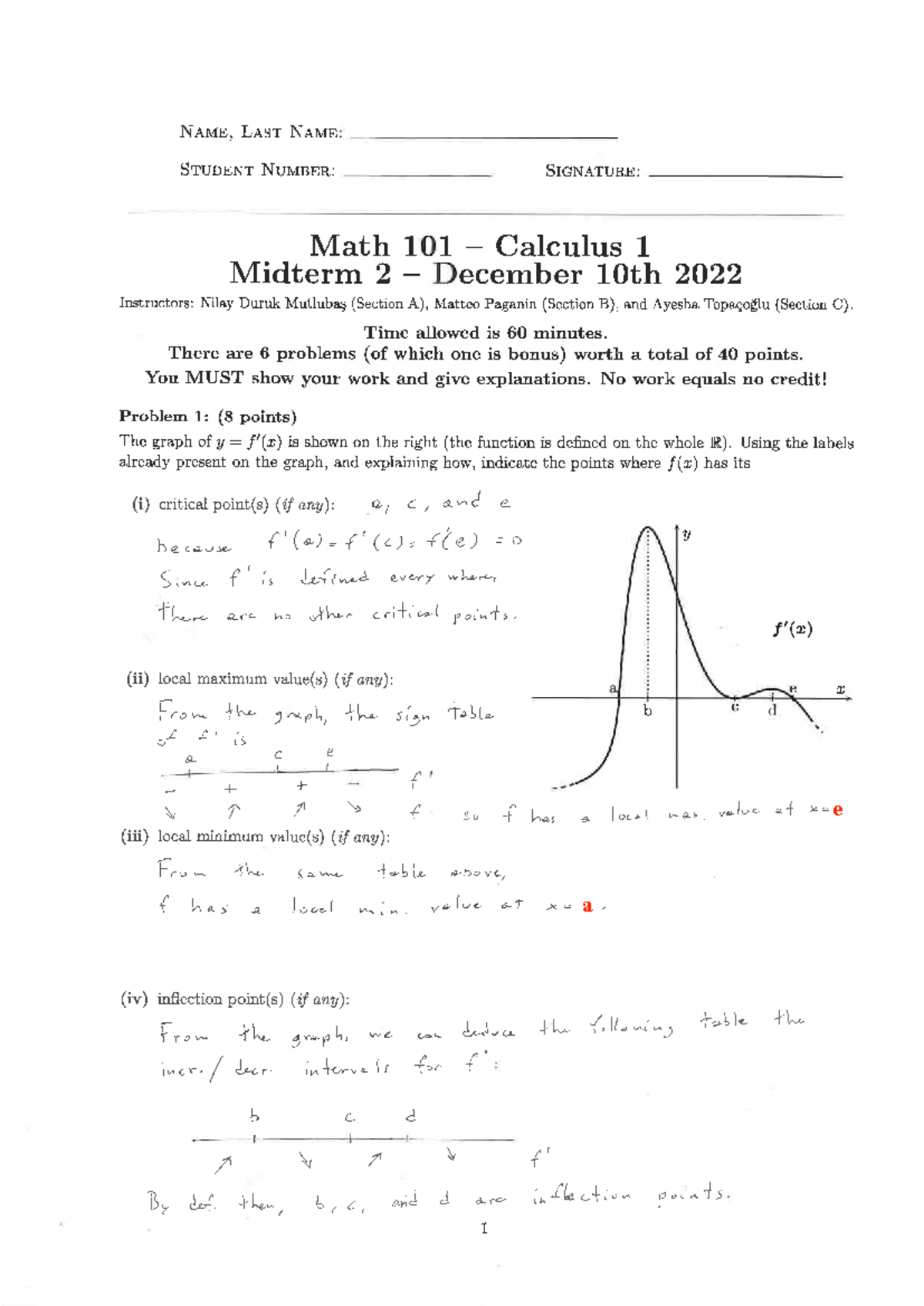 Math 101 Calculus 1 Midterm 2 Sample Problems - Dec 10, 2022 - Studocu