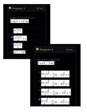 Examen parcial 2 - Calculo Integral - Studocu
