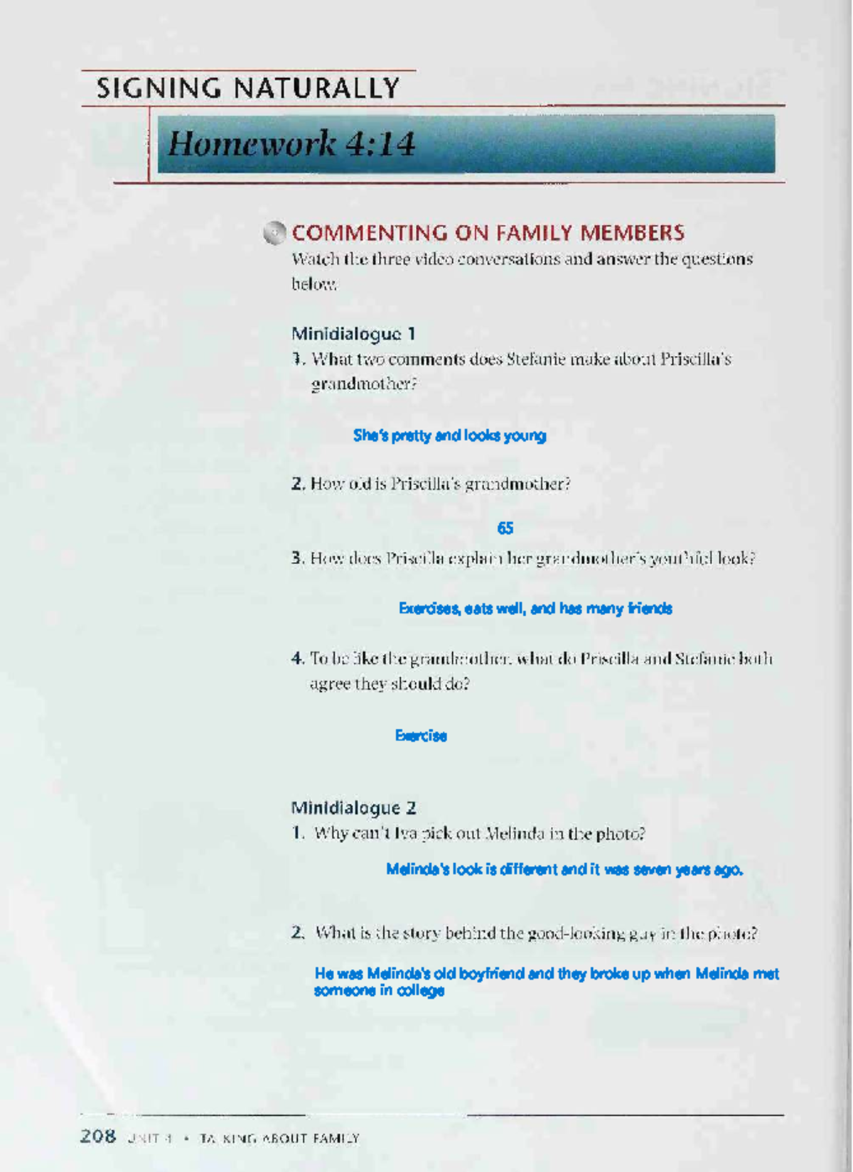 SIGNING NATURALLY (ASL 101) - Unit 4 Family Conversations Review - Studocu