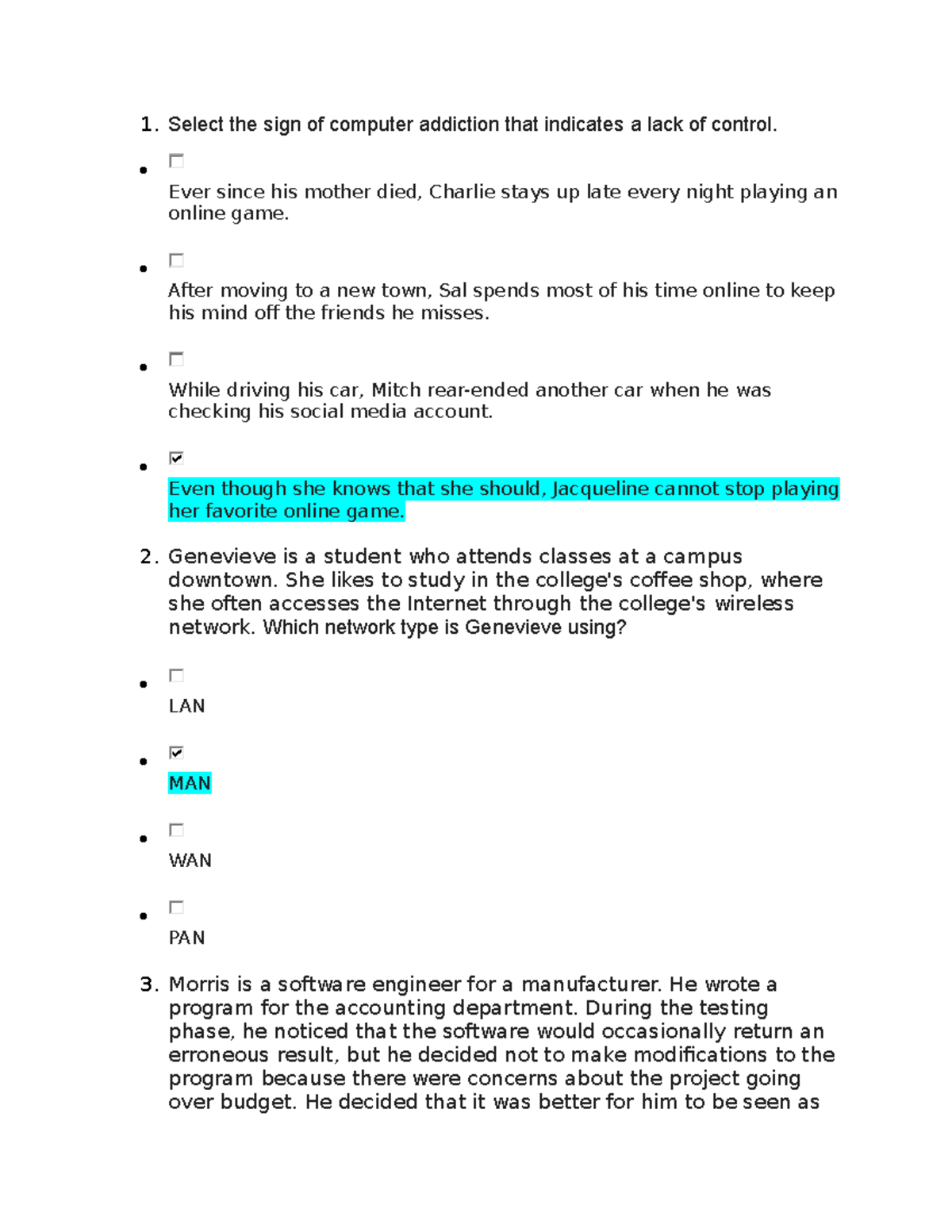Introduction to Technology Milestone 3 - 1. Select the sign of computer ...