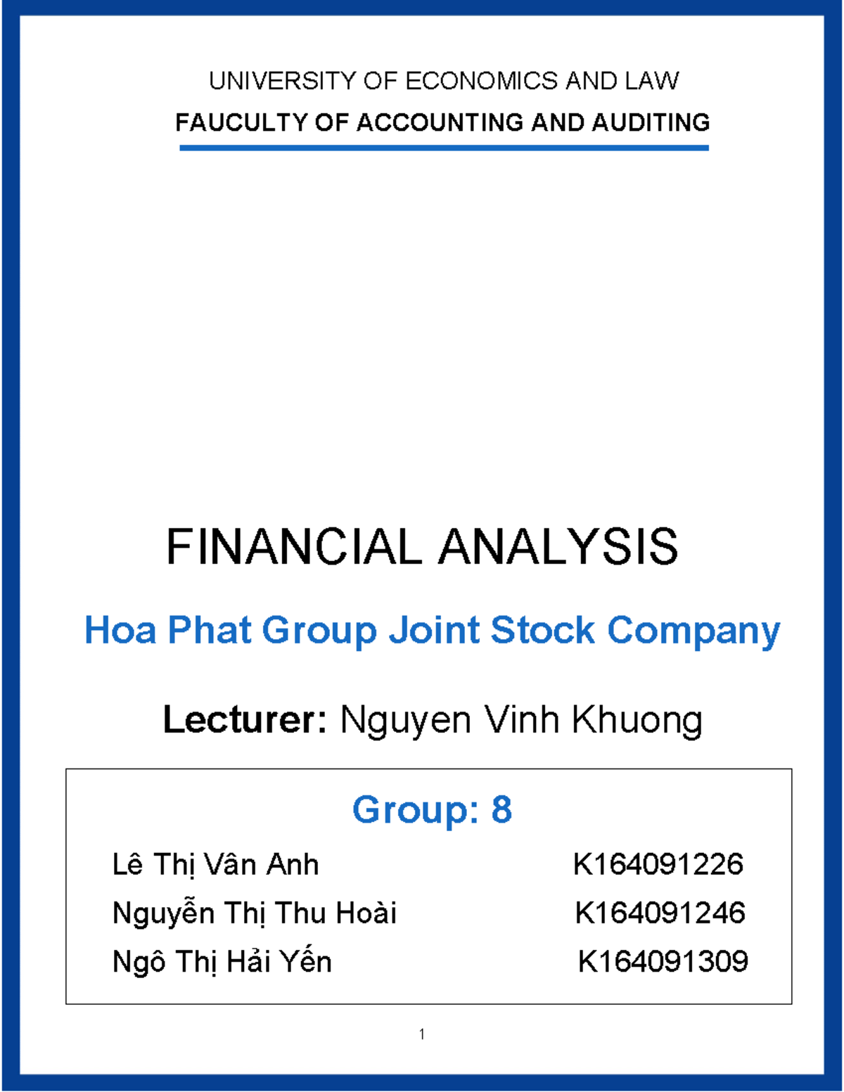 Financial Analysis of Hoa Phat Group JSC (HPG) - Accounting & Strategy ...