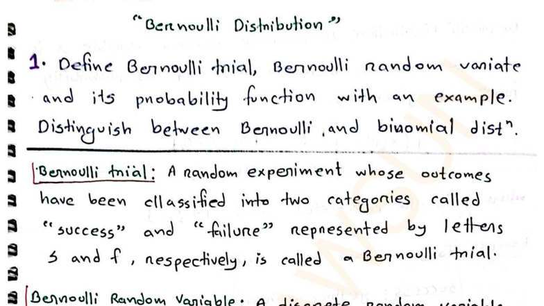 Probability Distribution: Bernoulli & Binomial Trials (MATH 320) - Studocu