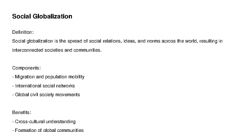 Social Globalization - Social Globalization Definition: Social ...