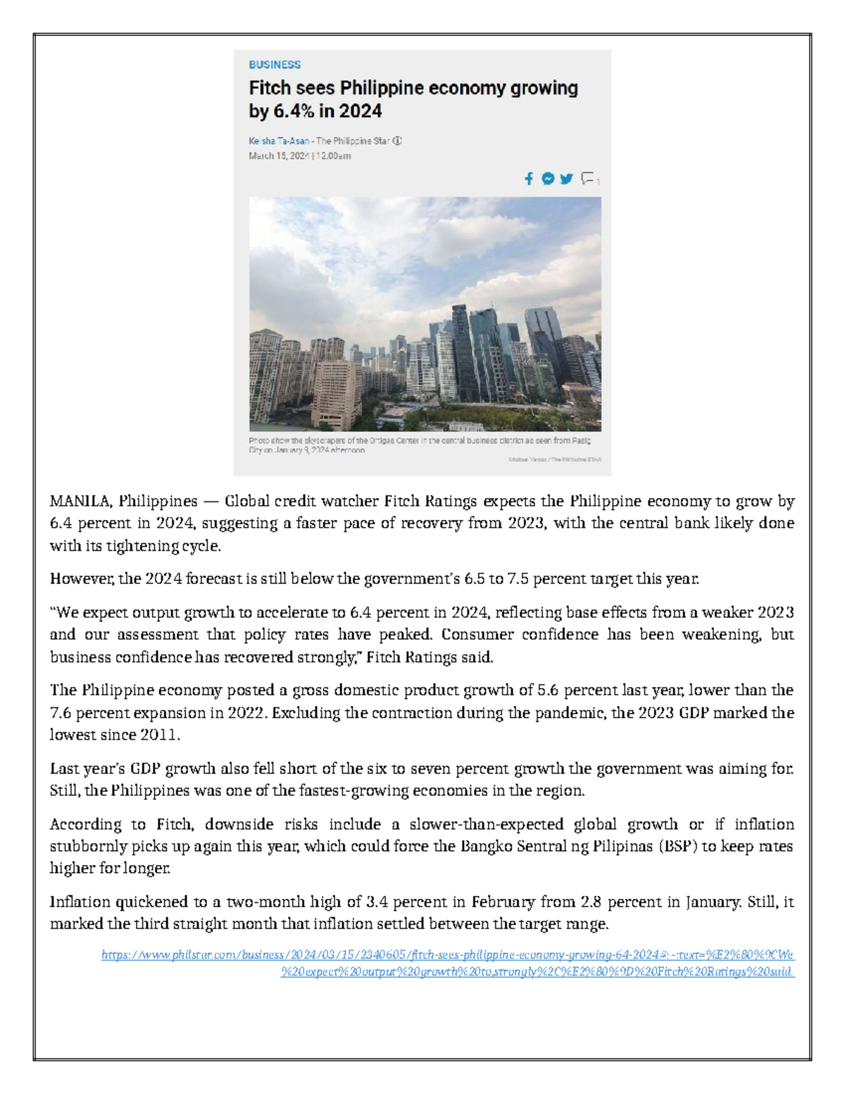 Philippine Economic Growth Predictions for 2024: Fitch & IMF Insights ...