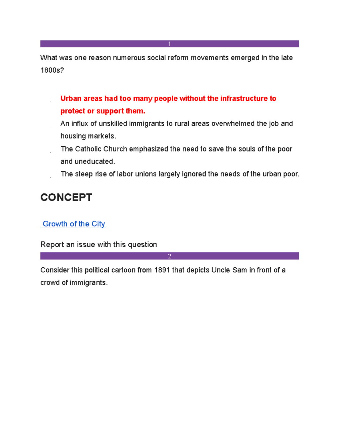 US History II Milestone 1: Social Reform Movements & Urban Change - Studocu